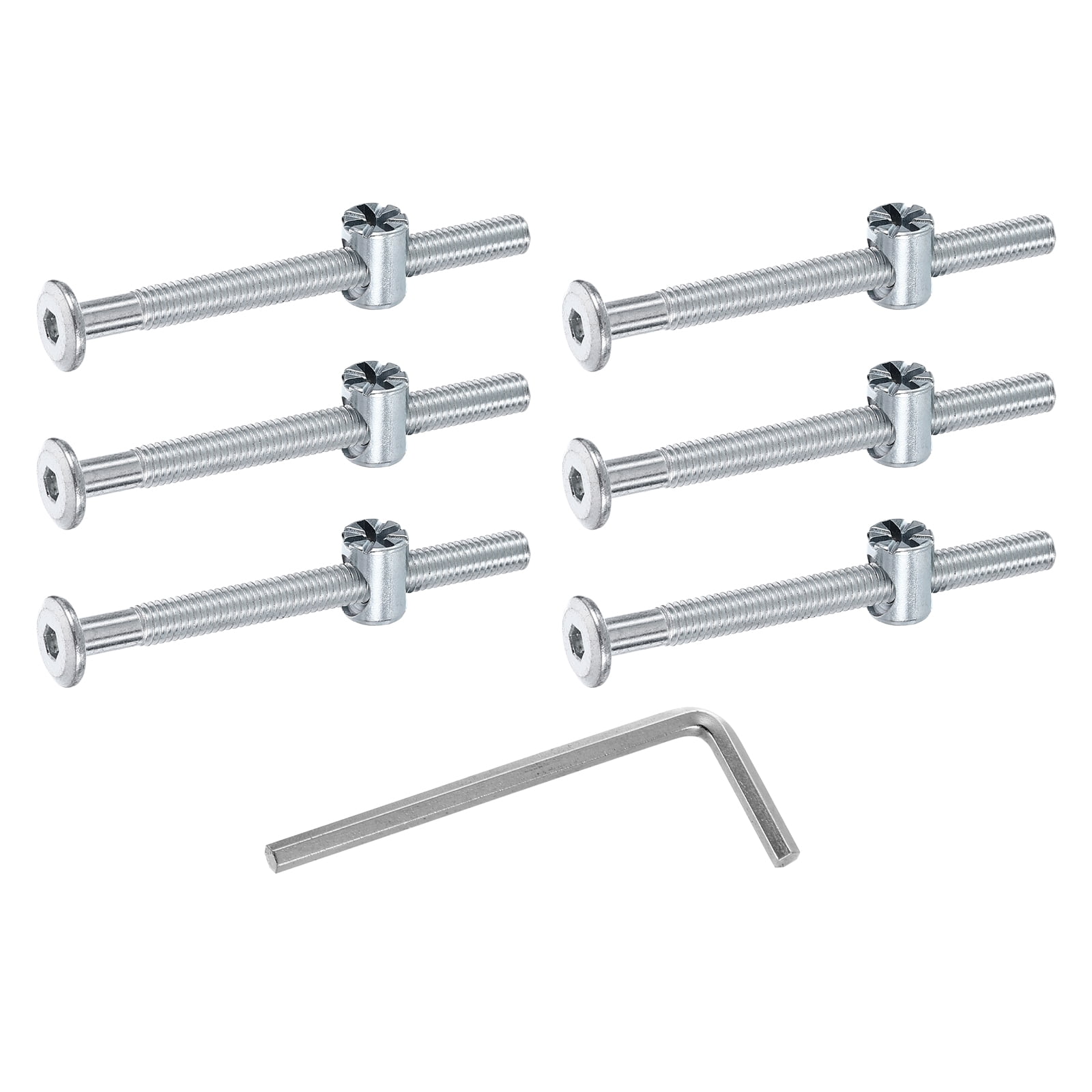 Uxcell 6 Pack Bed Frame Bolts, M6 x 70mm Hex Socket Head Screws Bolts ...