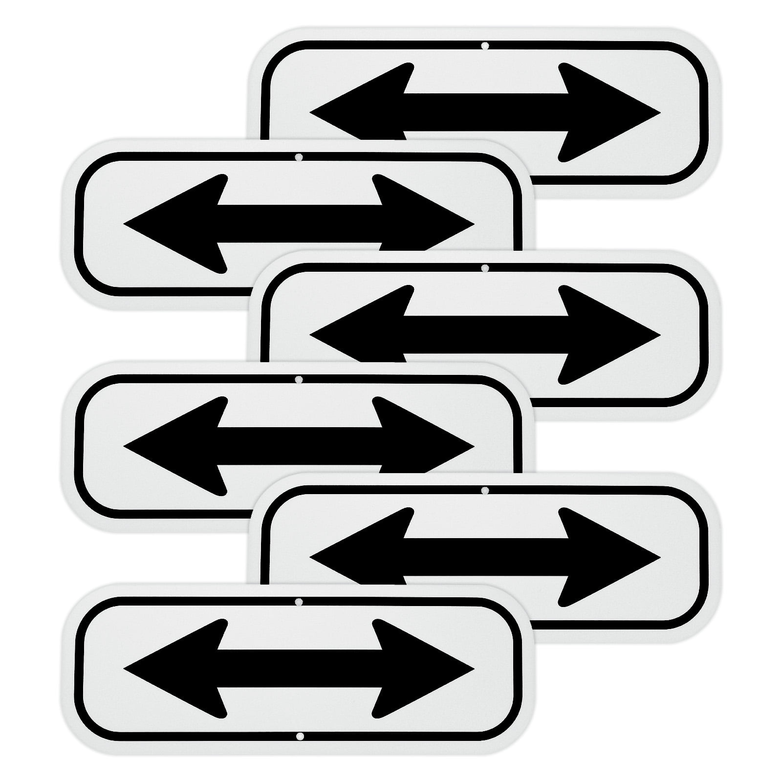 Uxcell 6-Pack Black Arrow Signs, 9.84 x 3.54 Aluminum Reflective Two ...