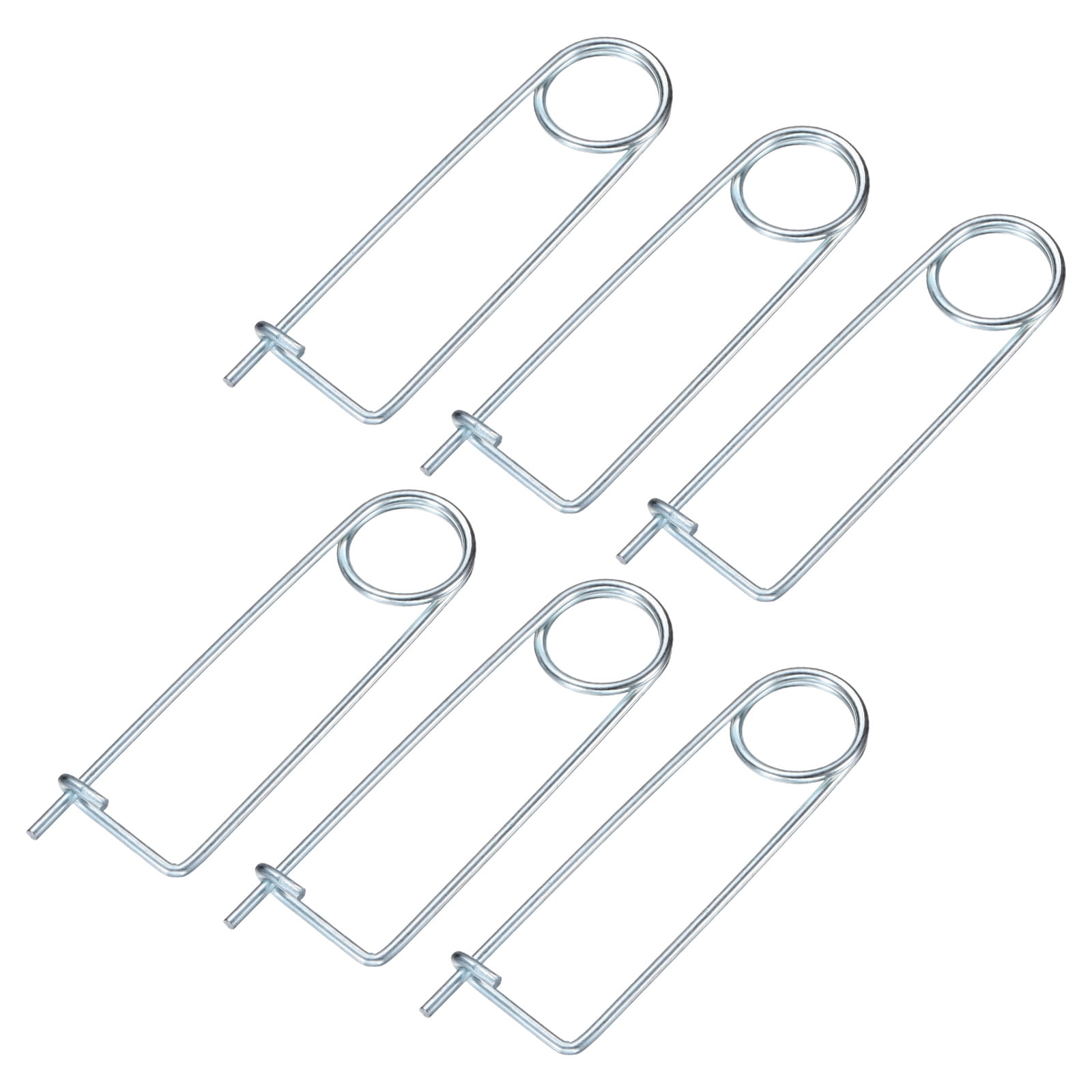 Uxcell 6-Pack Brooch Shape Cotter Safety Pin, M4x100mm Spring Steel ...