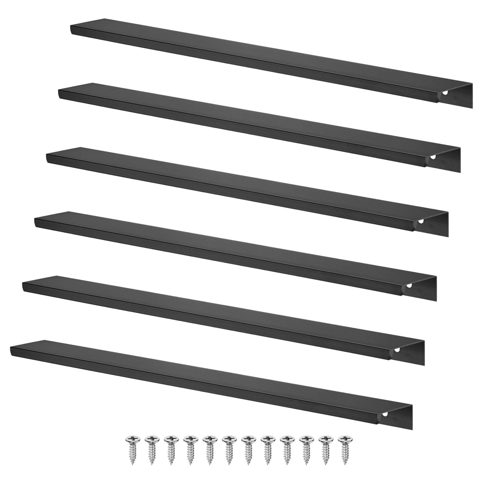 Uxcell 6-Pack Cabinets Drawers Edge Pulls, 11.81" Aluminum Drawer Edge ...