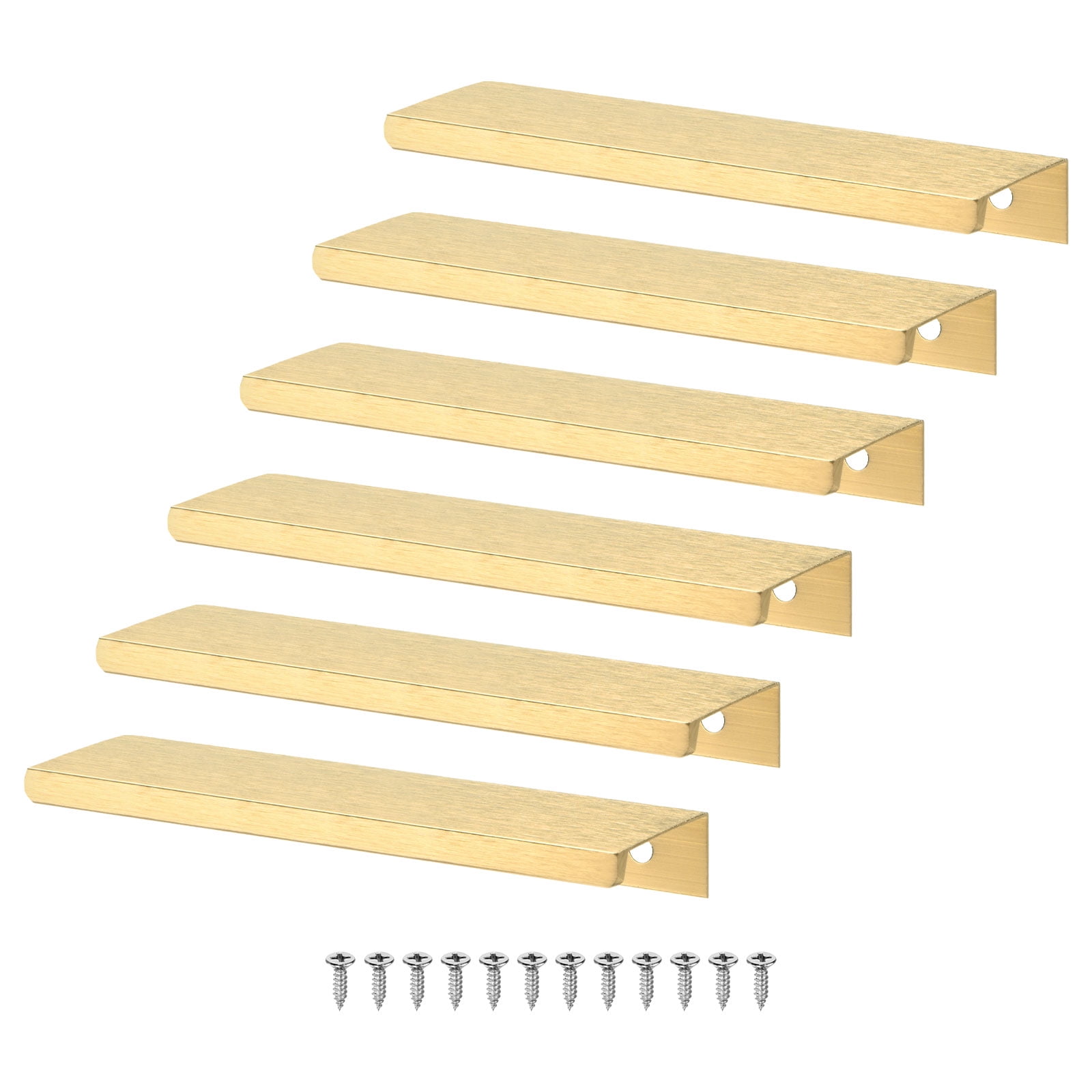 Uxcell 6-Pack Cabinets Drawers Edge Pulls, 4.72" Aluminum Drawer Edge ...