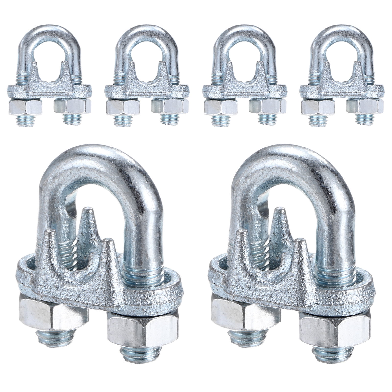 Uxcell 6-Pack Cable Clamps, M12 Carbon Steel Wire Rope Clip Thimble U ...