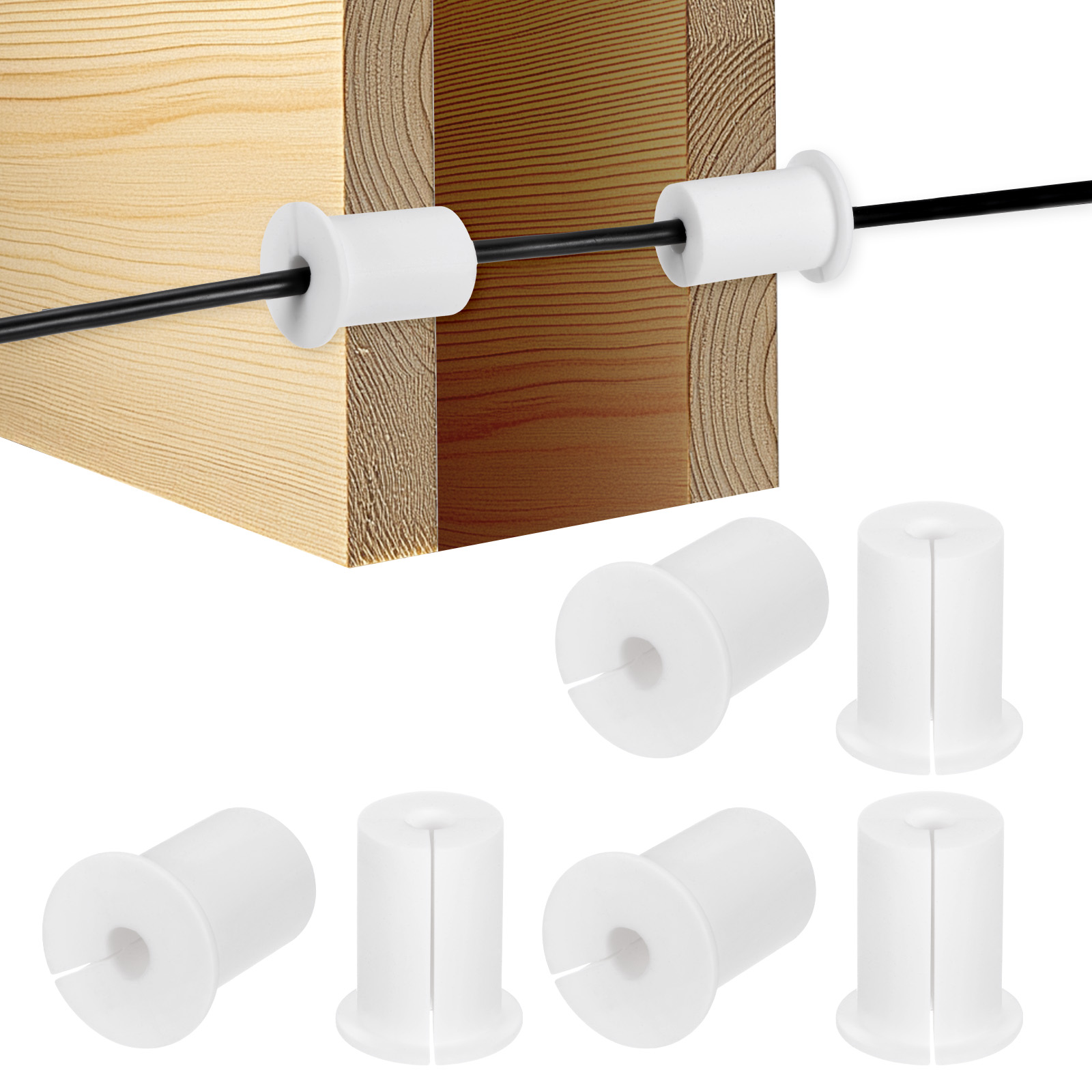 Uxcell 6-Pack Cable Routing Kit, 1 Inch Wall Hole Silicone Feed Through ...