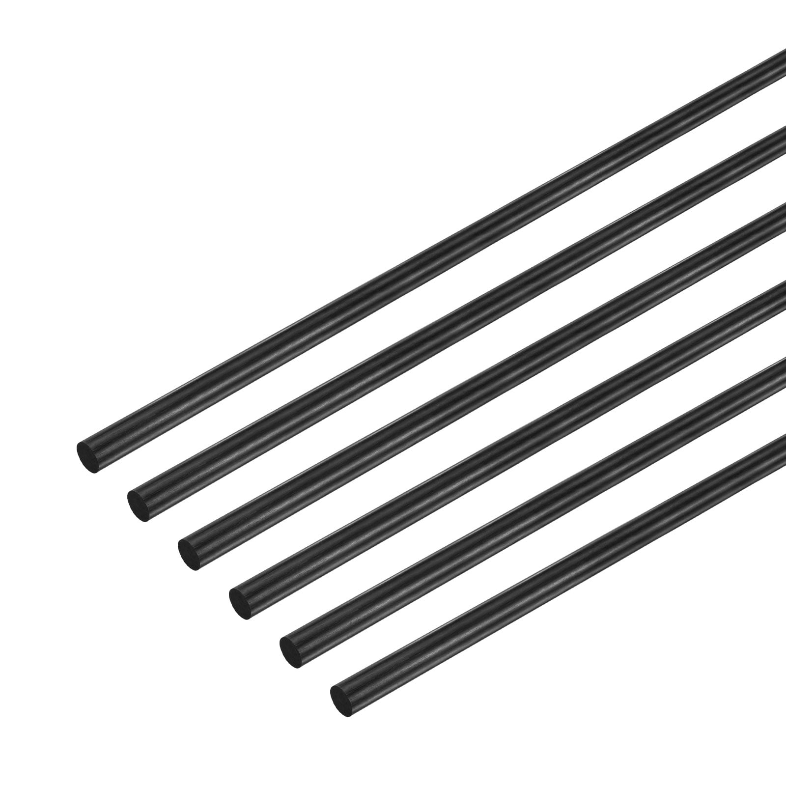 Uxcell 6-Pack Carbon Fiber Rods, 400mm Length 1mm Dia Carbon Fiber ...