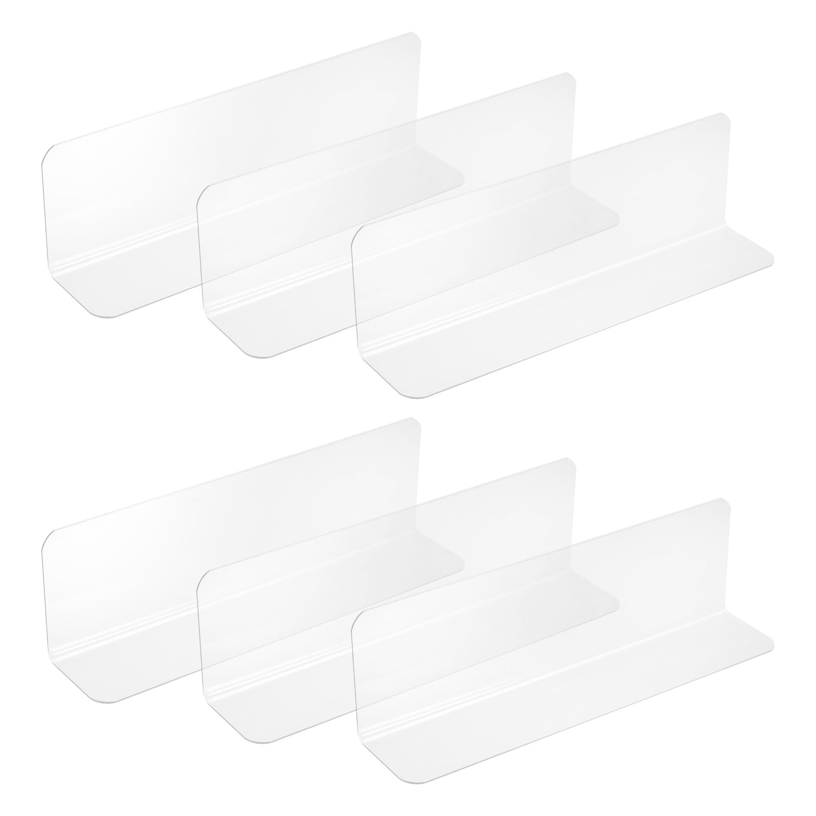 Uxcell 6 Pack Clear Shelf Dividers, 8"x2.4" Plastic L-Shaped Shelf ...