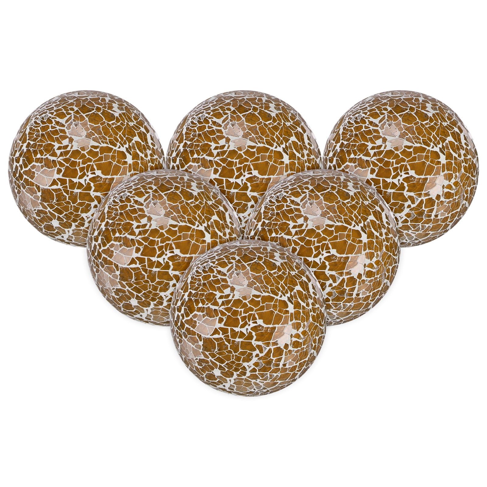 Uxcell 6-Pack Decorative Ball for Bowls, 3 Inch Mosaic Glass Balls ...