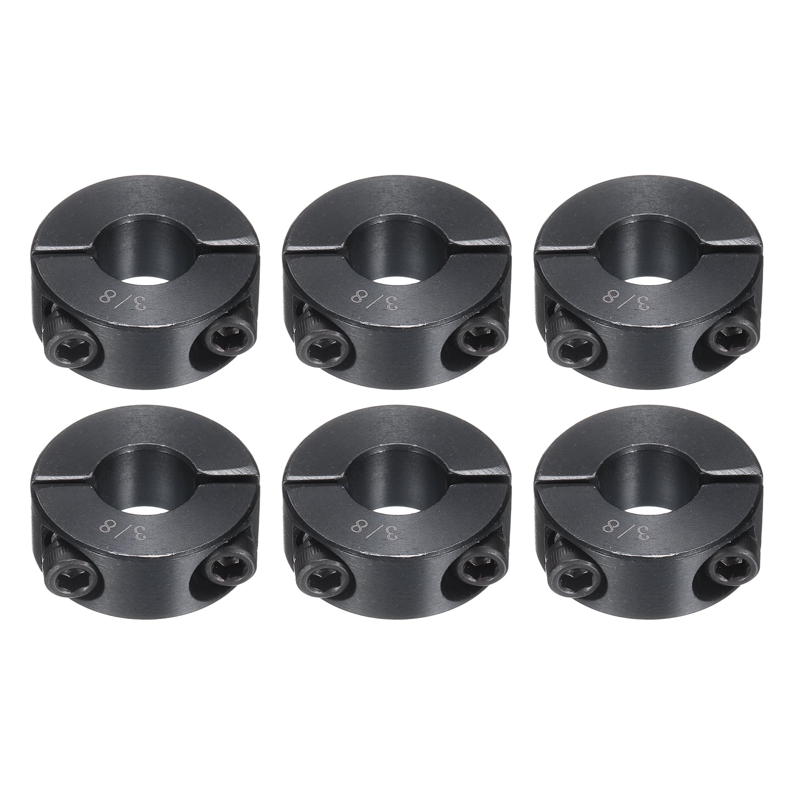 Uxcell 6 Pack Double Split Shaft Collar, 3/8" Bore One Piece Clamping ...