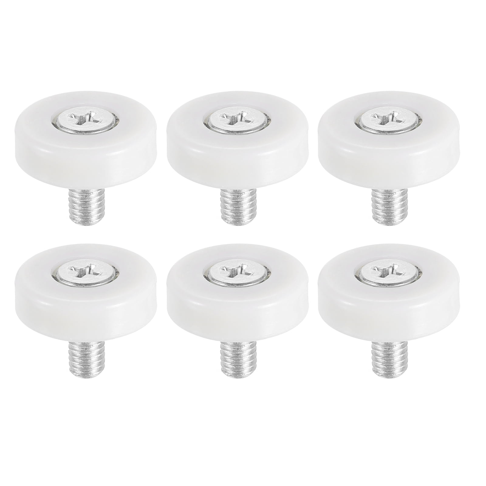 Uxcell 6 Pack Drawer Rollers, 22mm Plastic Drawer Pulley Sliding ...