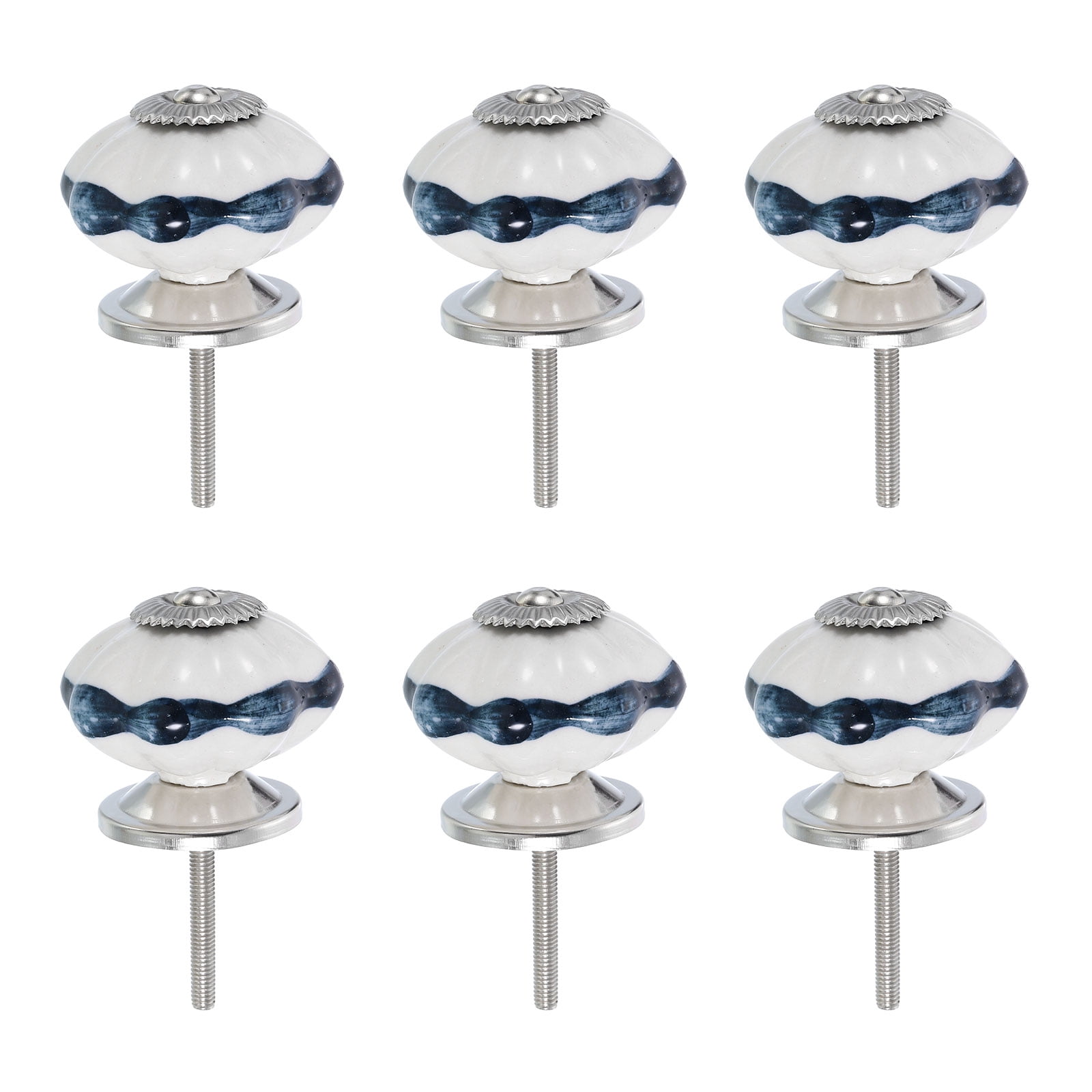 Uxcell 6 Pack Floral Ceramic Pull Knobs, Vintage Round Cabinet Knobs ...