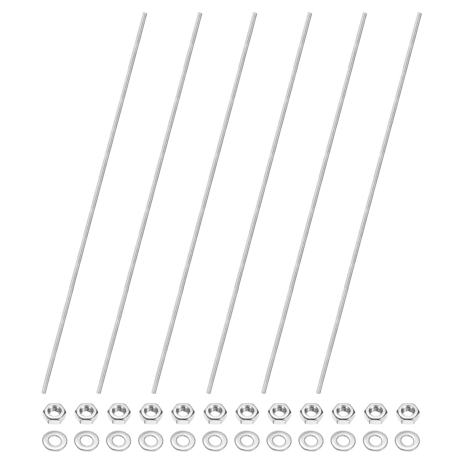Uxcell 6-Pack Fully Threaded Rod, M4x350mm 304 Stainless Steel Right ...