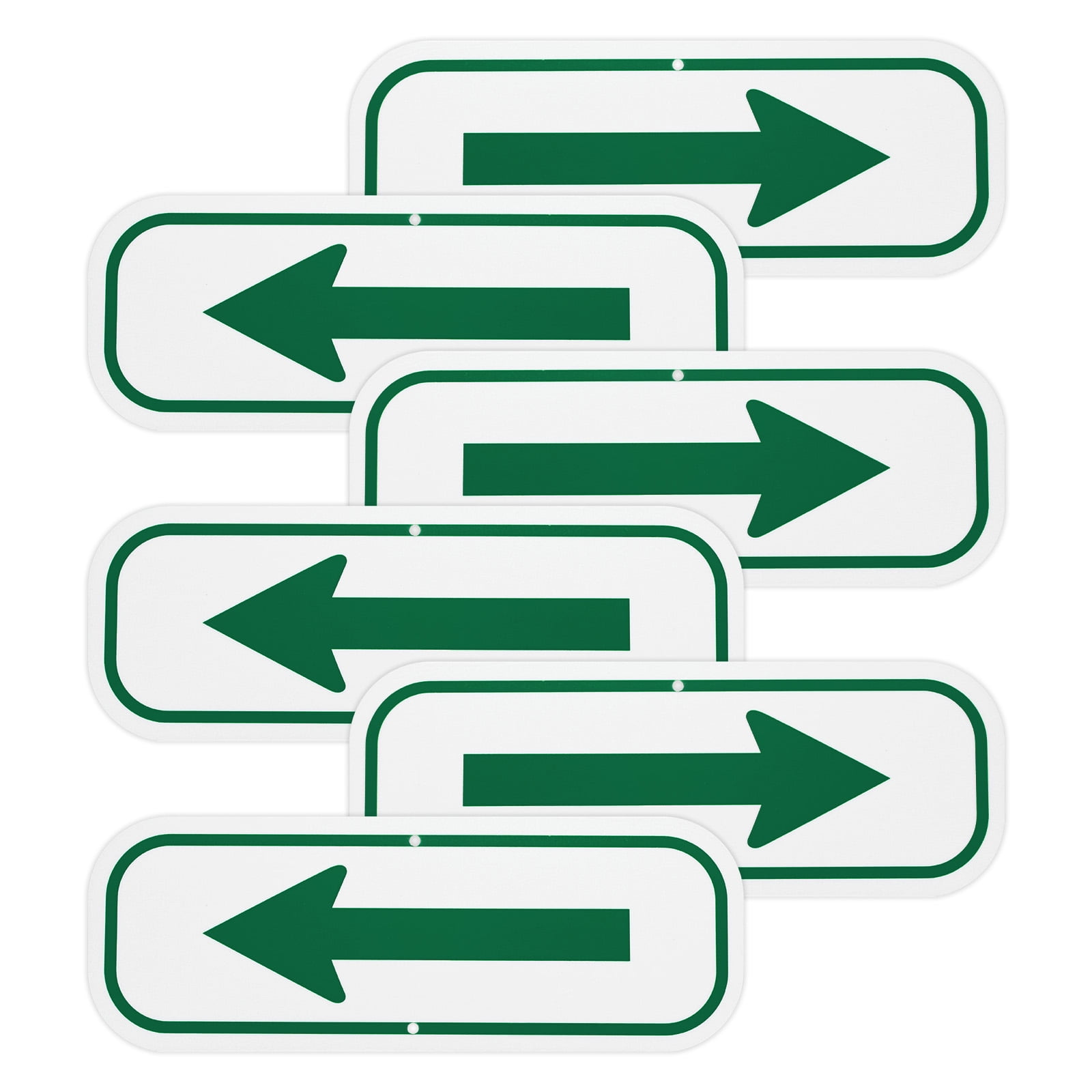 Uxcell 6-Pack Green Arrow Signs, 9.84 x 3.54 Aluminum Reflective One ...