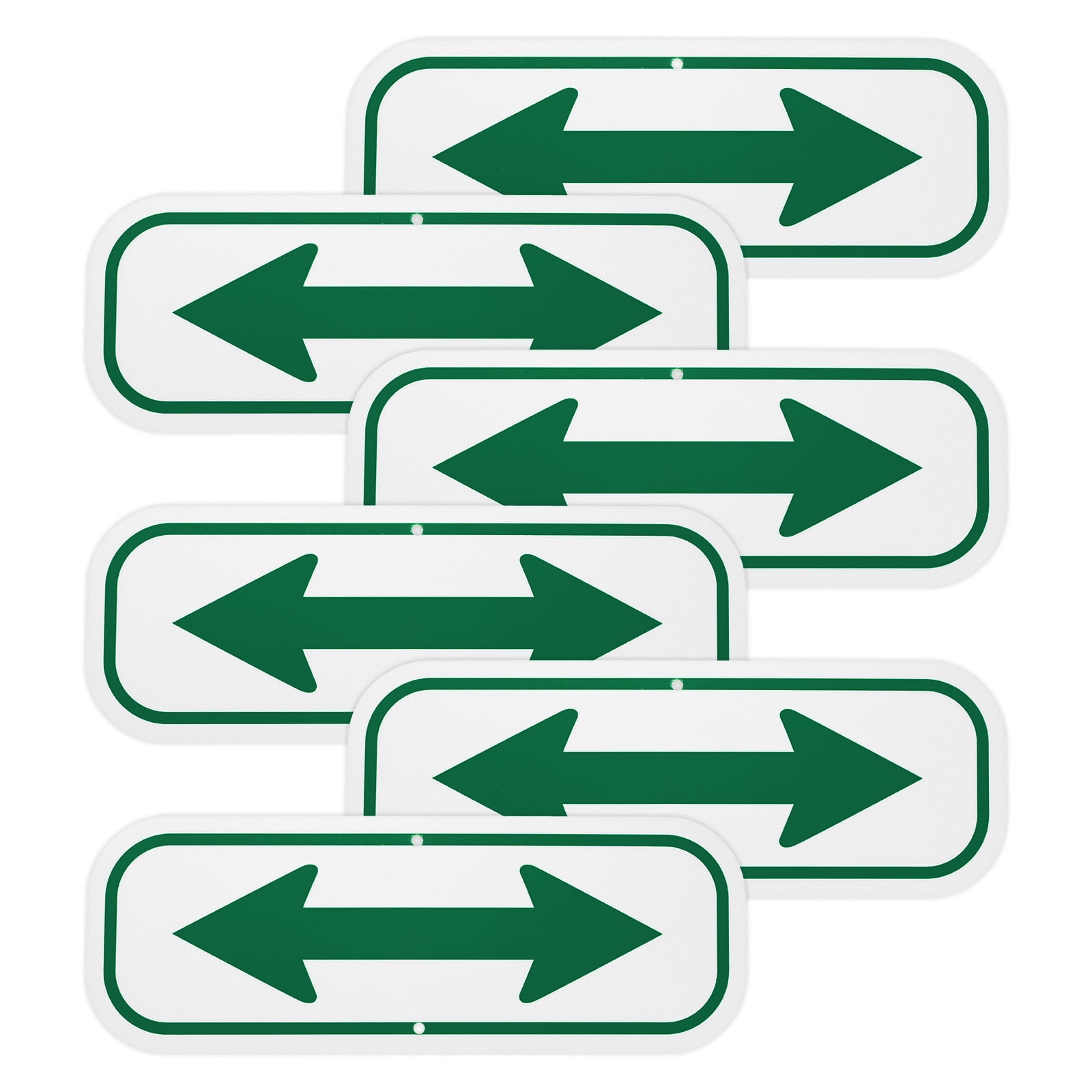 Uxcell 6-Pack Green Arrow Signs, 9.84 x 3.54 Aluminum Reflective Two ...