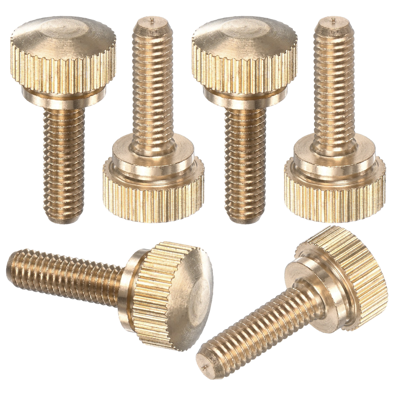 Uxcell 6-Pack Knurled Thumb Screws, M5x16mm Solid Brass Flat Head Knobs ...
