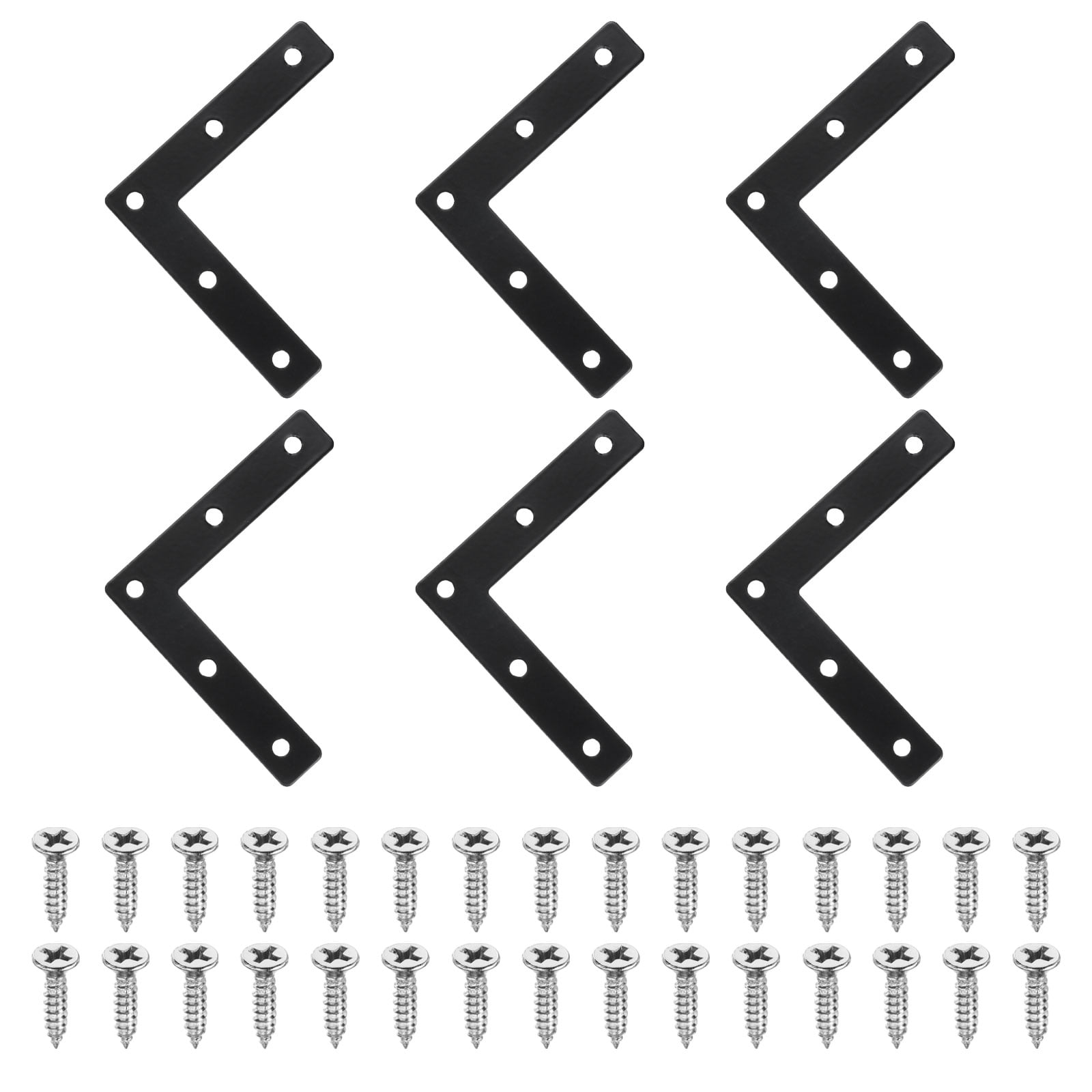 Uxcell 6 Pack L Shape Flat Bracket, 3.15" x 3.15" Metal Flat Corner ...