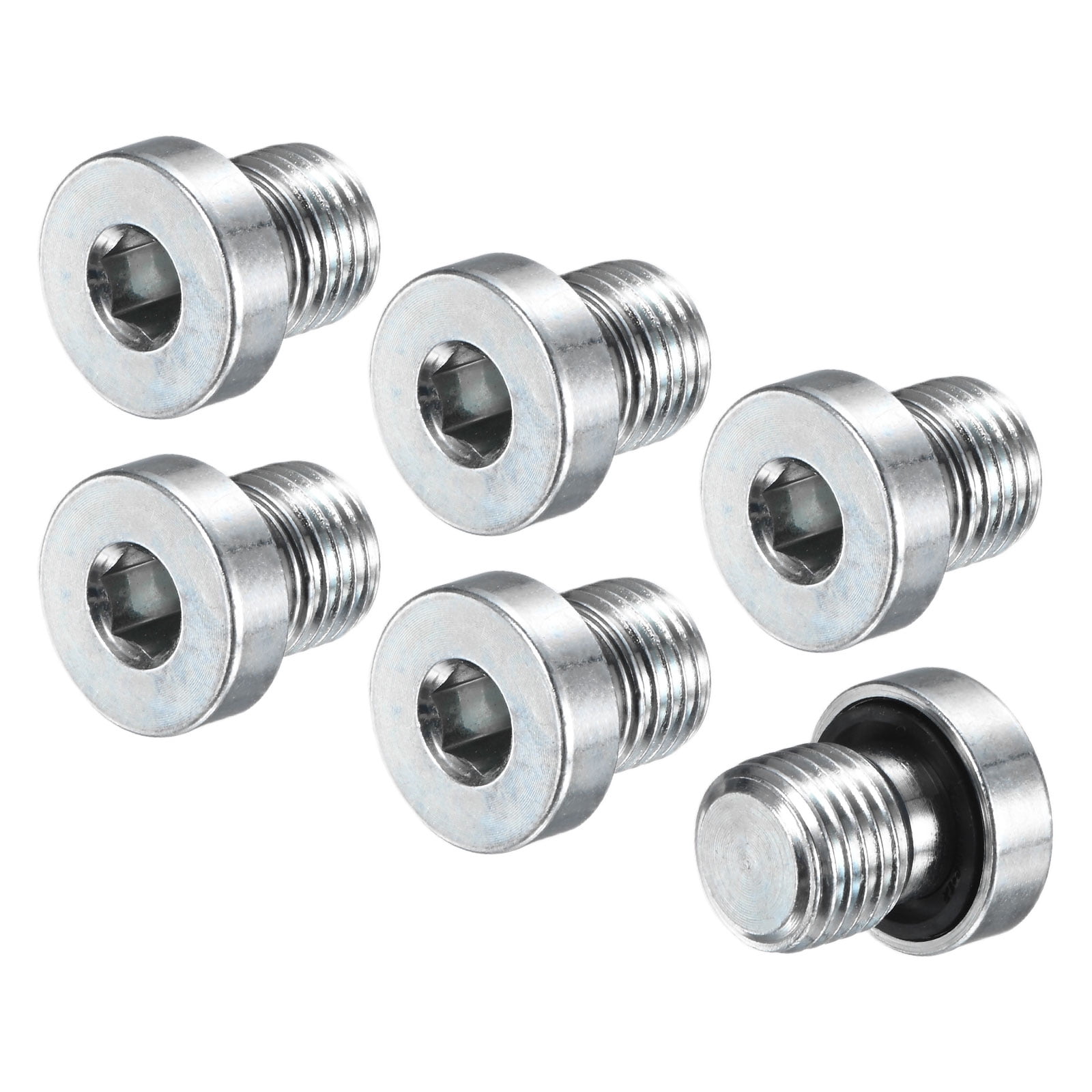 Uxcell 6-Pack M12x1.25mm Inner Hex Head Pipe Fitting Plug, Stainless ...