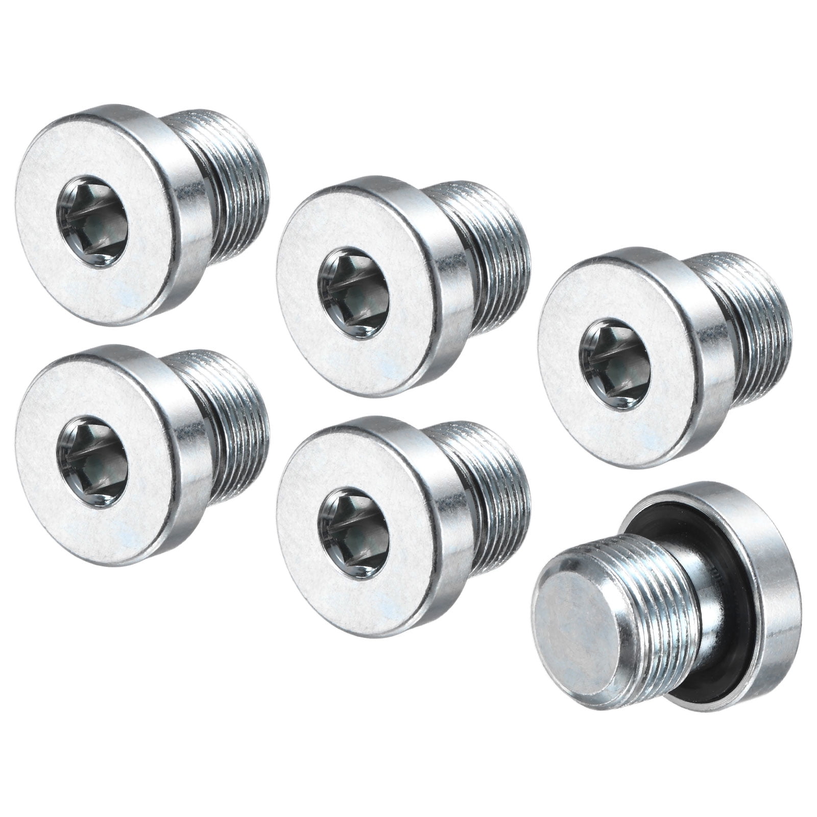Uxcell 6-Pack M14x1mm Inner Hex Head Pipe Fitting Plug, Stainless Steel ...
