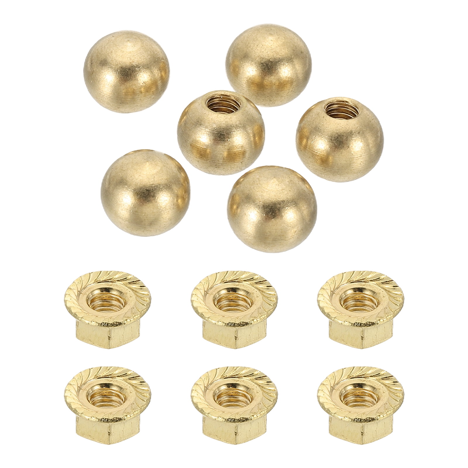 Uxcell 6 Pack M4 x 10mm Threaded Ball Knobs, Copper Thread Cap Nuts ...