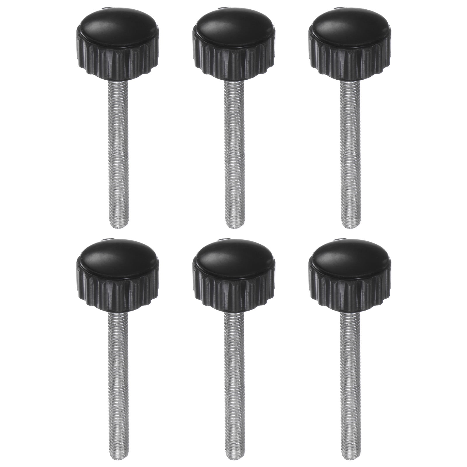 Uxcell 6 Pack M4 x 40mm Male Thread 16mm Knurled Grip Clamping Knobs ...