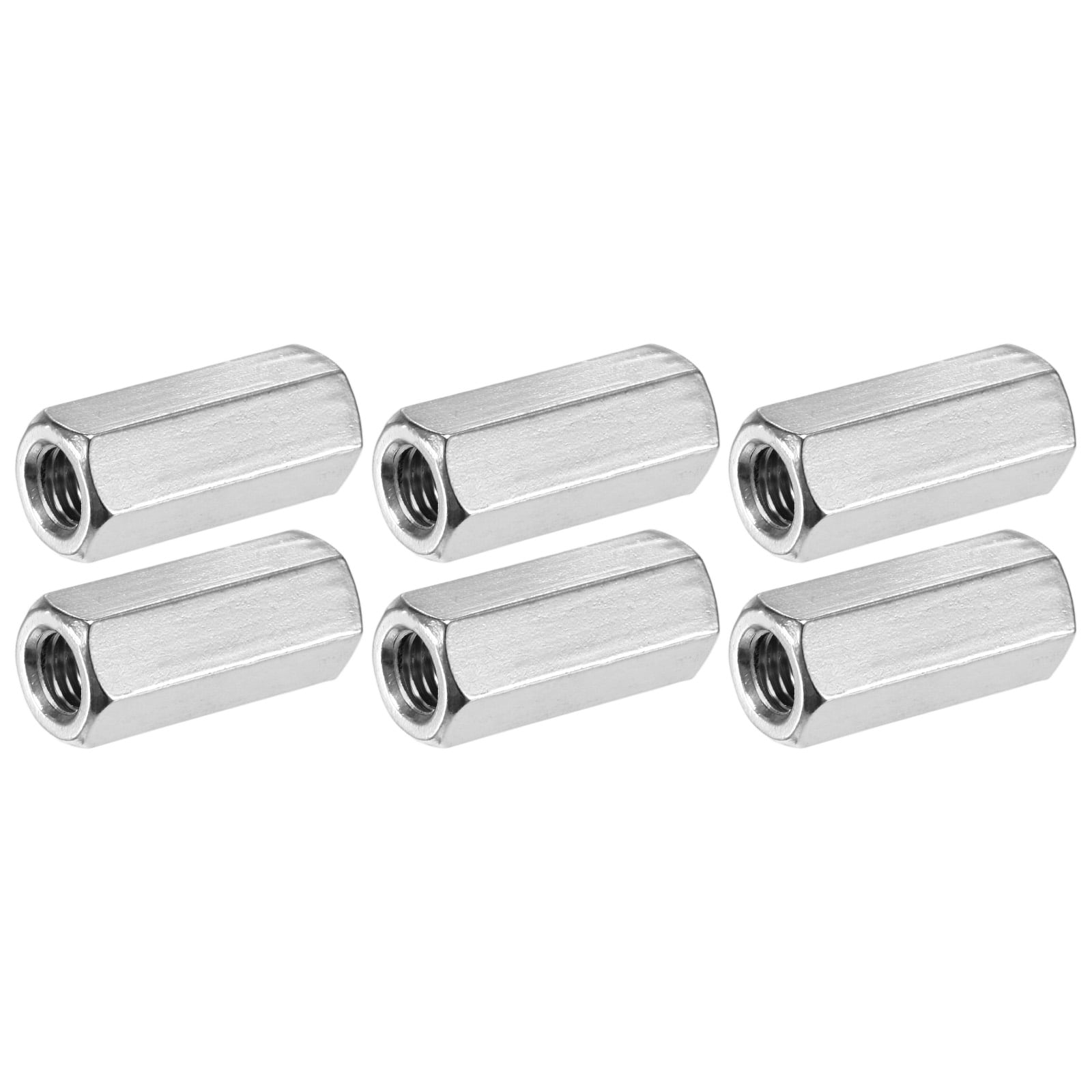 Uxcell 6-Pack M8 x 1.25-Pitch Hex Coupling Nuts, 30mm/1.18" Length 304 ...