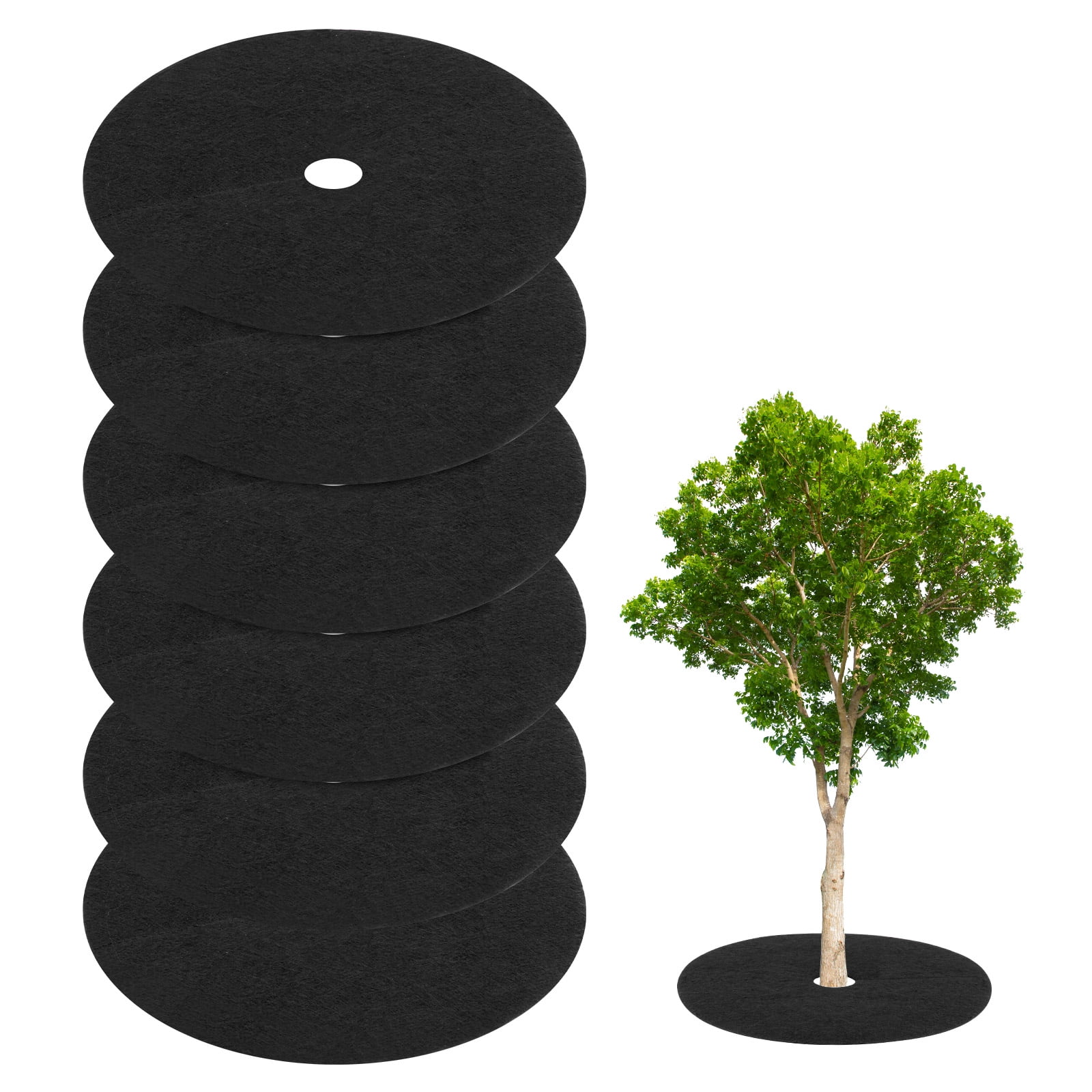 Uxcell 6 Pack Non Woven Tree Cover Rings,20.4 Inch Weed Fabric Cover ...