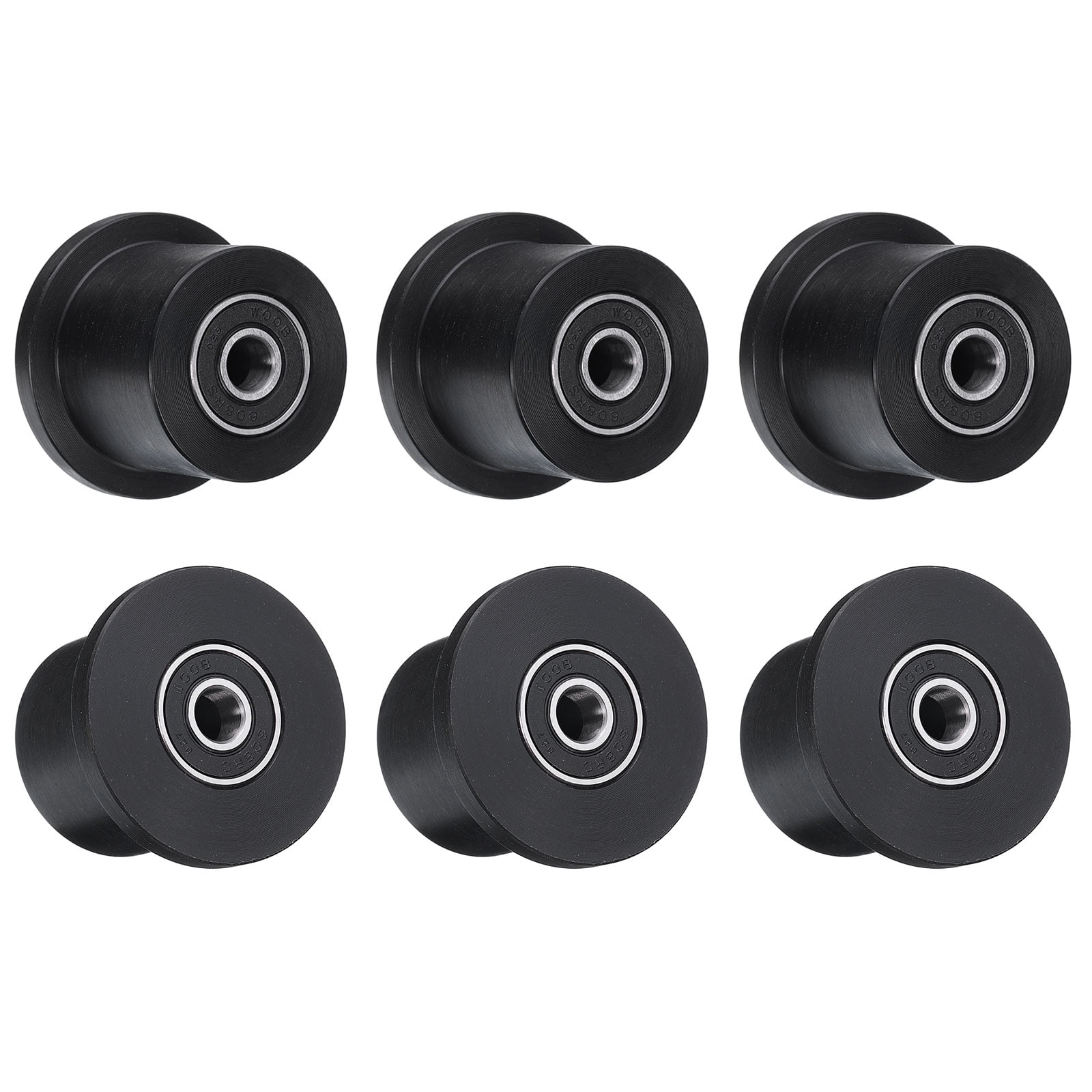 Uxcell 6 Pack Nylon Machined Wheels/Rollers Gym Replacement Wheels Fits ...