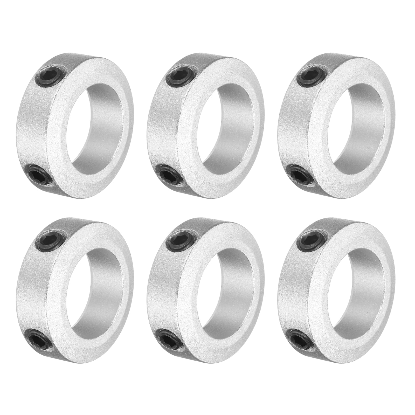 Uxcell 6 Pack Set-Screw Collars 20mm Bore, Aluminum Alloy Shaft Collars ...
