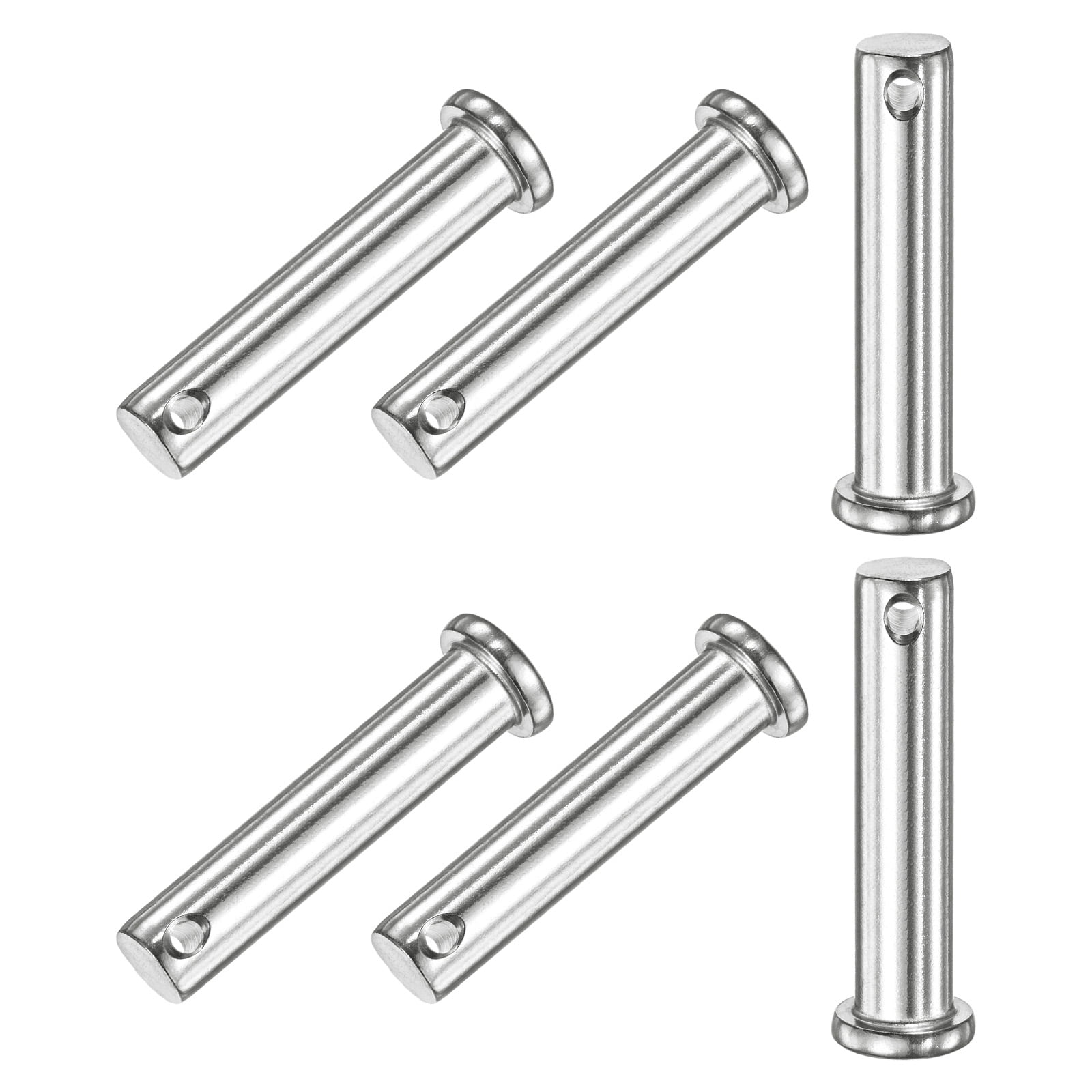 Uxcell 6-Pack Single Hole Clevis Pins, M10 x 50mm 304 Stainless Steel Flat Head Clevis Pins ...