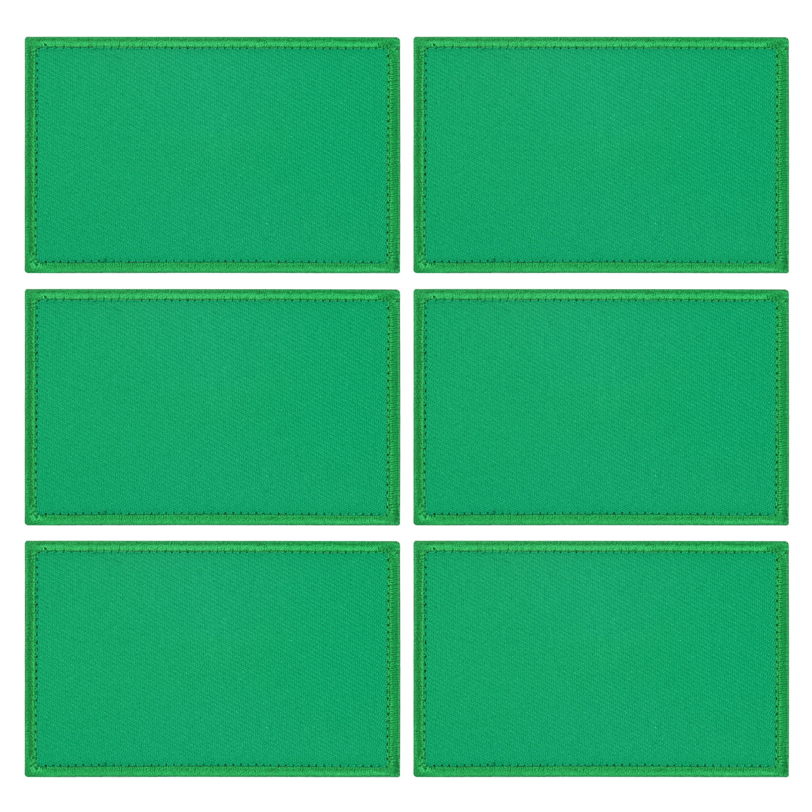 Uxcell 6-Pack Solid Green Flag Blank Patch, 3.1" x 2" Rectangular ...