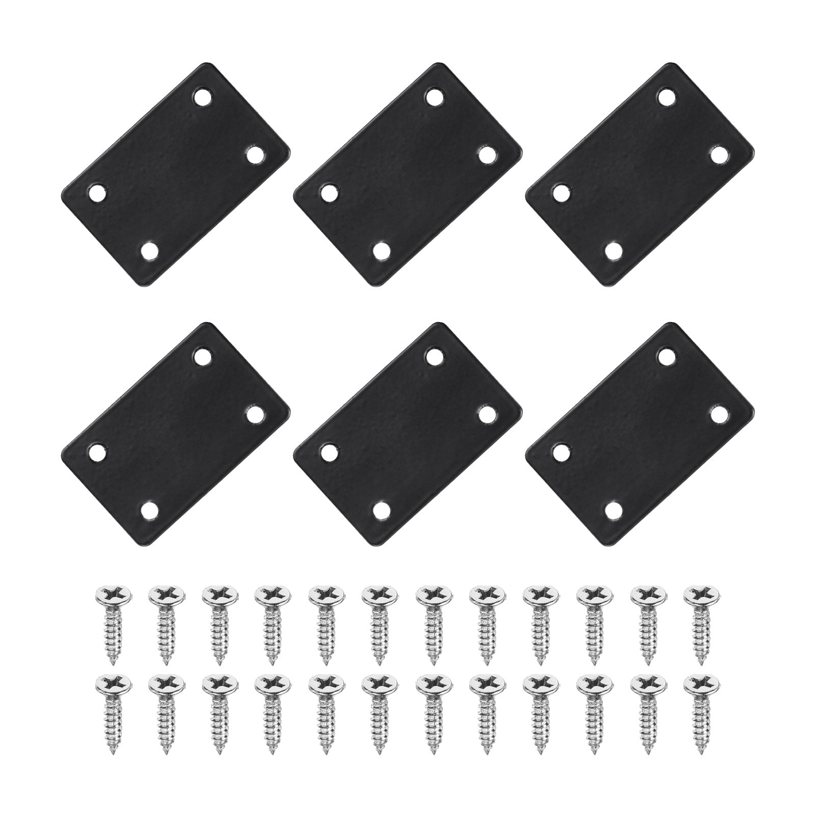 Uxcell 6 Pack Square Flat Bracket, 2.36" x 1.46" Metal Flat Corner ...