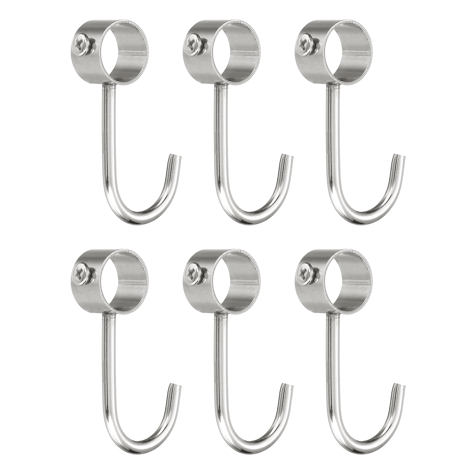 Uxcell 6 Pack Stainless Steel 19mm Inner Dia Pipe Rod Hooks Coat Hook ...