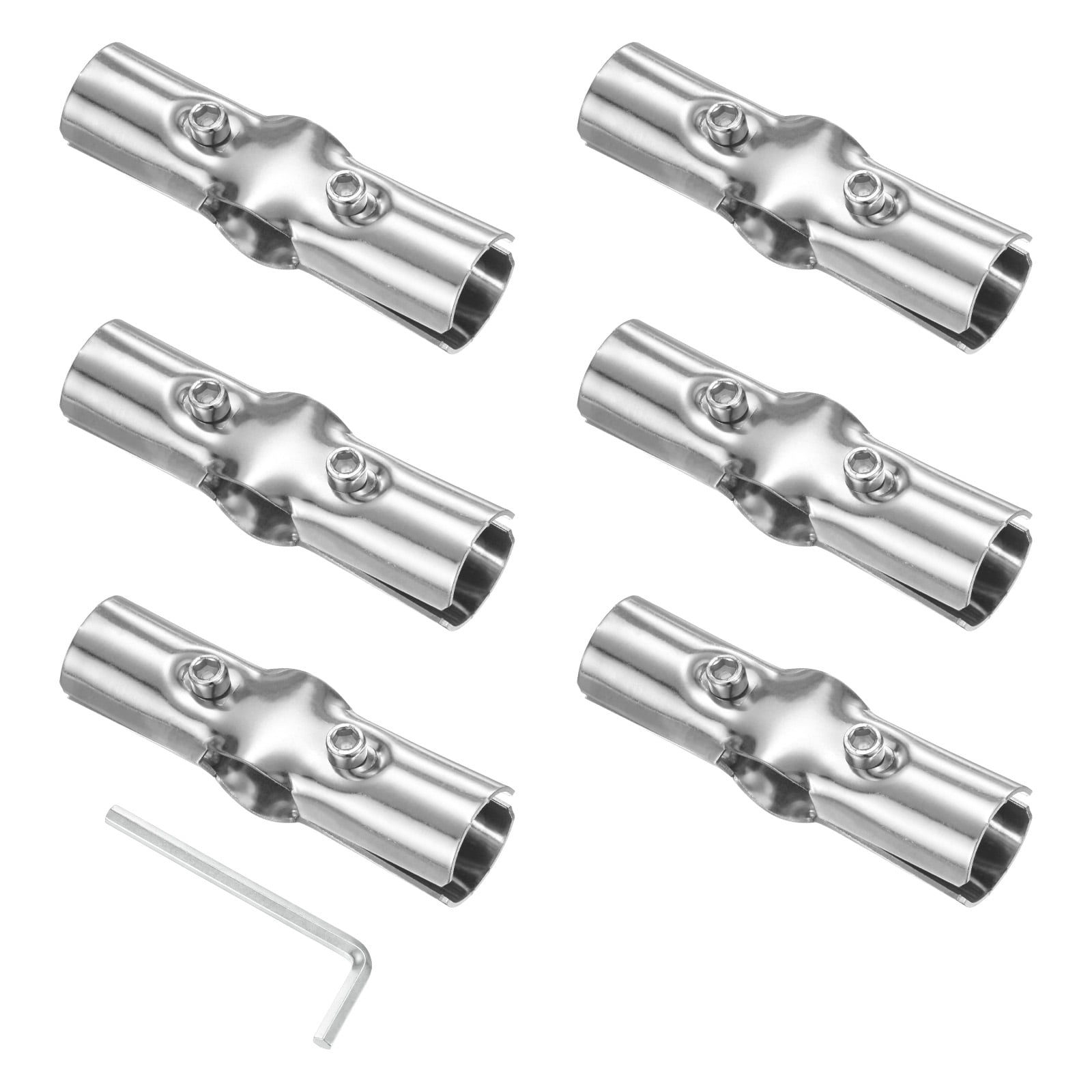 Uxcell 6-Pack Structural Pipe Connector, 3 Way Pipe Clamp Stainless ...