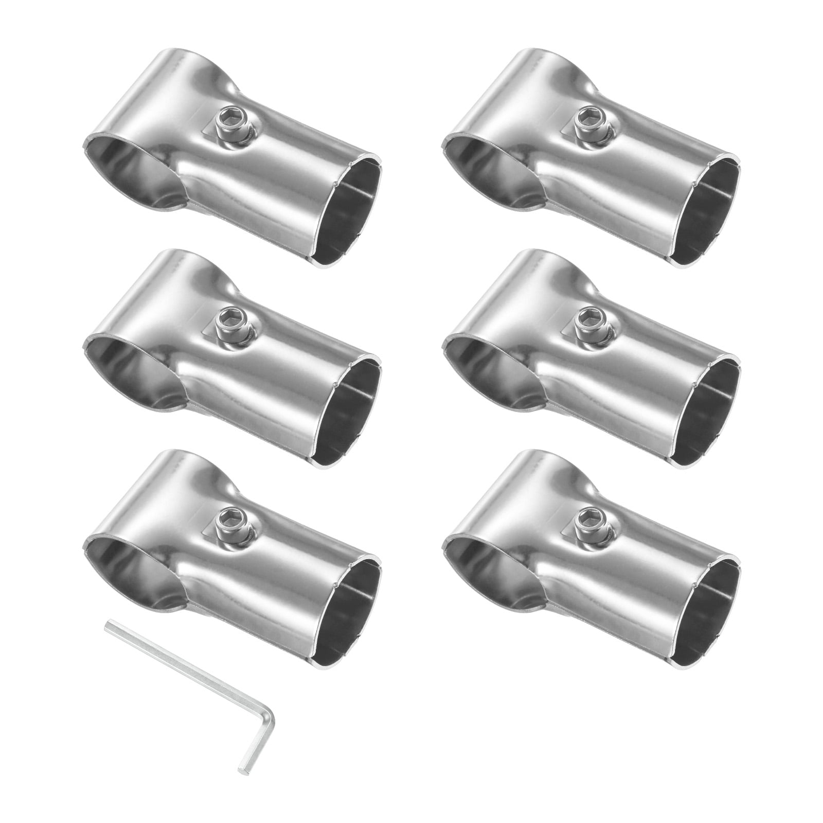 Uxcell 6-Pack Structural Pipe Connector, T Clamps Stainless Steel Pipe ...