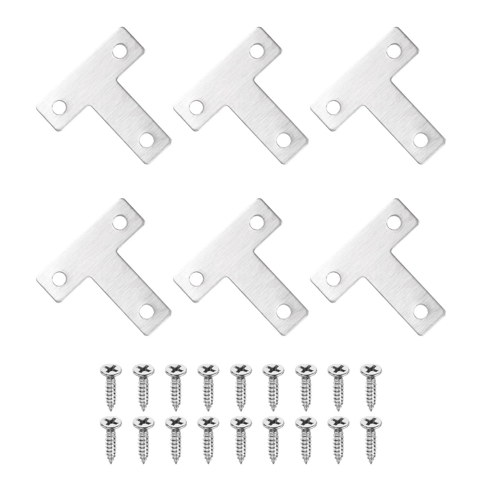 Uxcell 6 Pack T Shape Flat Bracket, 1.57" x 1.57" Metal Flat Corner ...