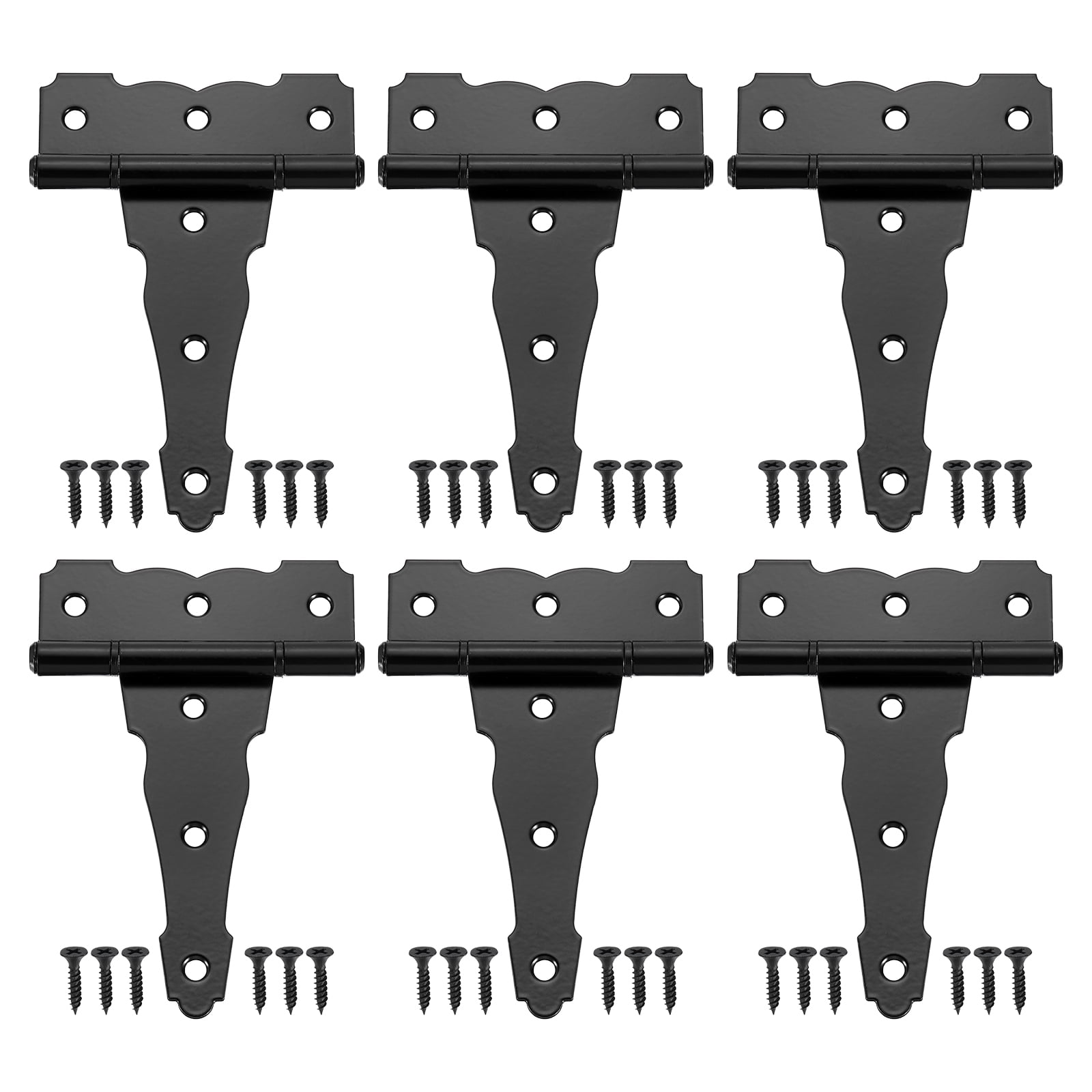 Uxcell 6 Pack T-Strap Door Hinges, 5.9" Wrought Tee Shed Gate Hinges ...