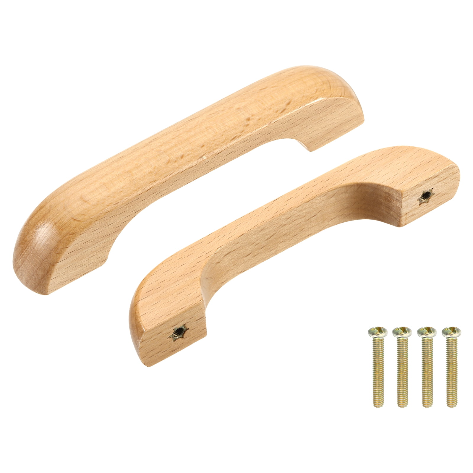Uxcell 6 Pack U Shaped Beech Wood 3.78" Hole Spacing Cabinets Drawer ...