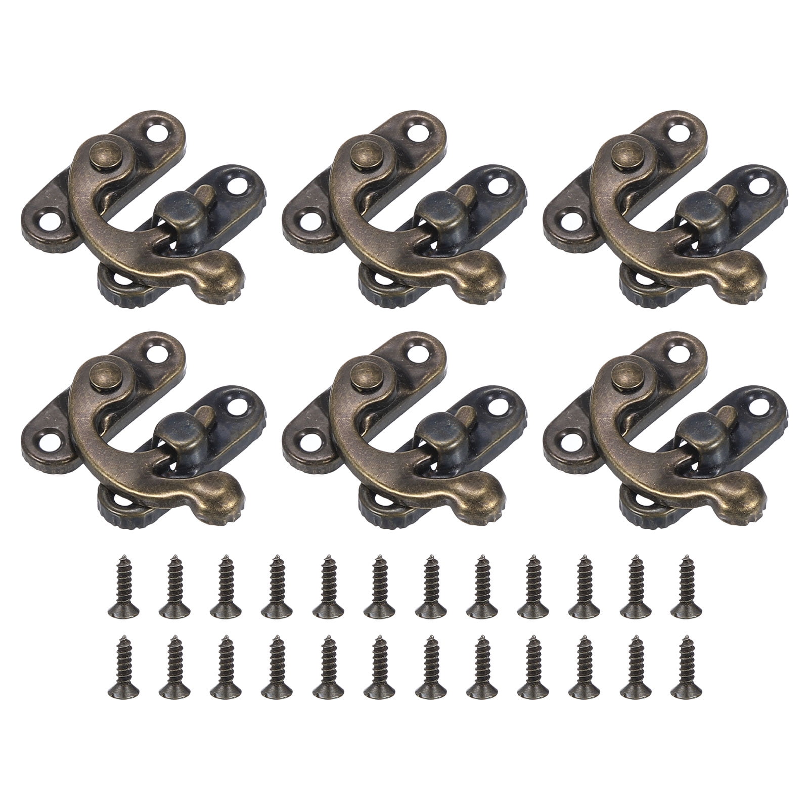 Uxcell 6 Pack Vintage Lock Clasp, 27 x 32mm Mini Swing Arm Left Clasp ...
