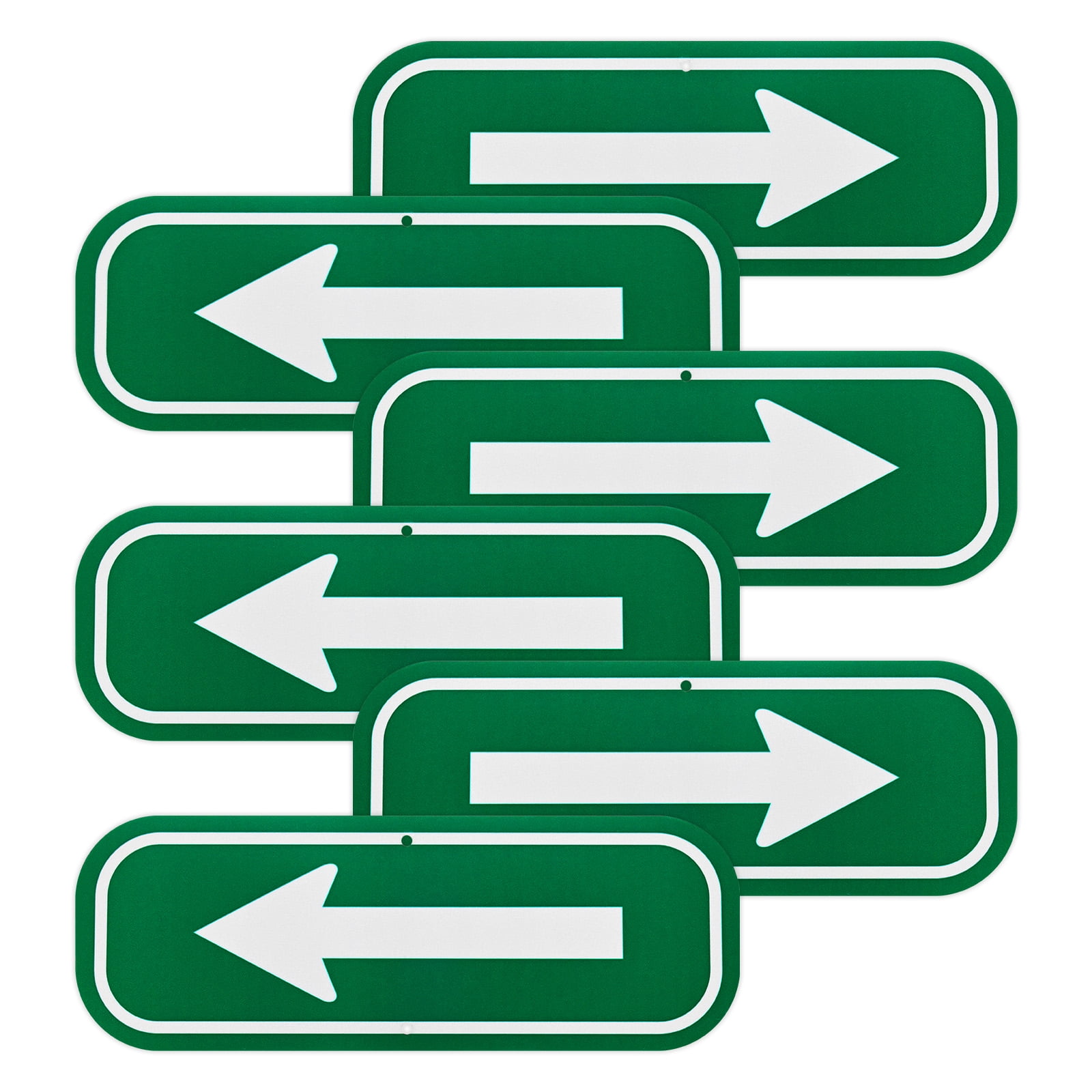 Uxcell 6-Pack White Arrow Signs, 9.84 x 3.54 Aluminum Reflective One ...