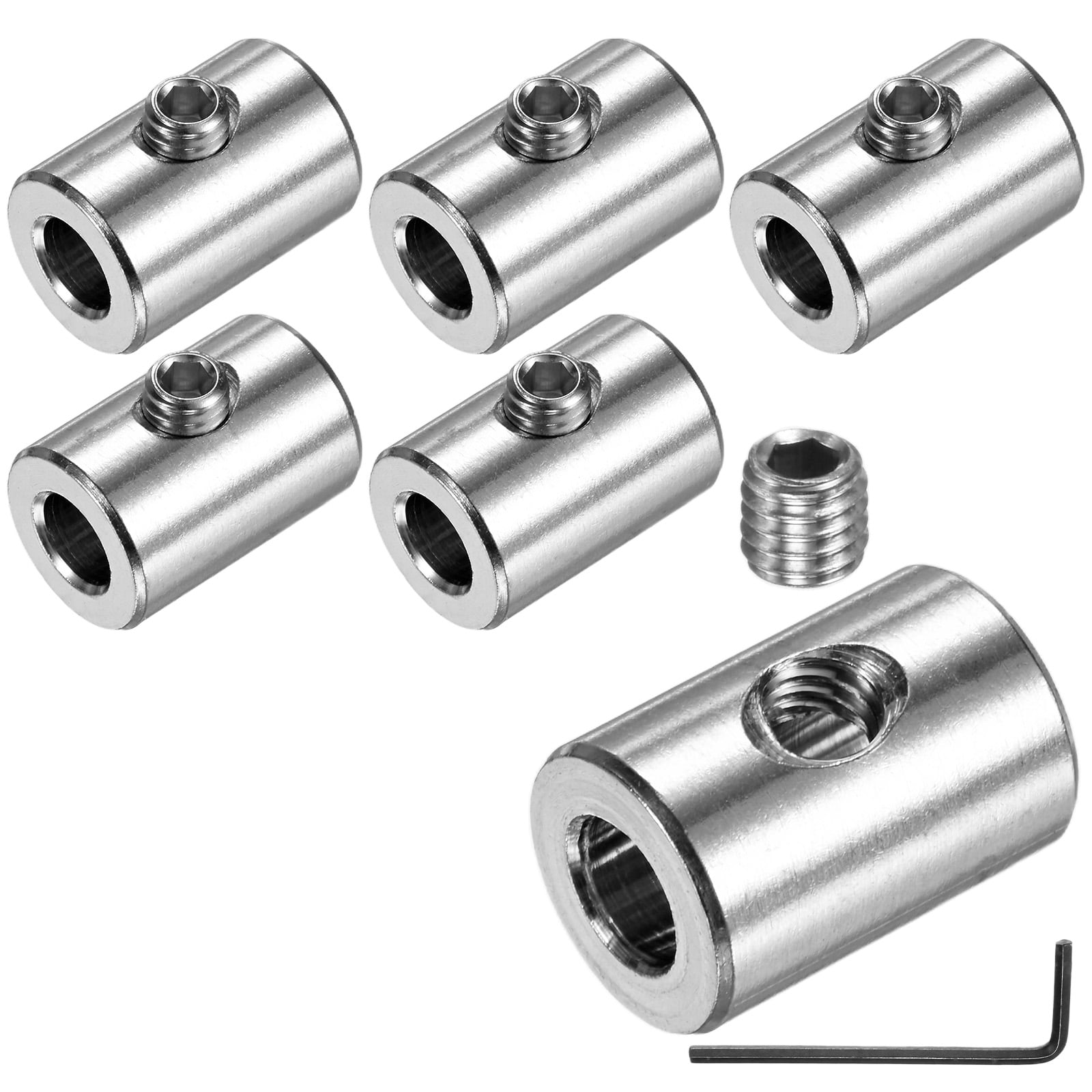 Uxcell 6-Pack Wire Rope Cable Clamp, 7mm Hole 304 Stainless Steel ...