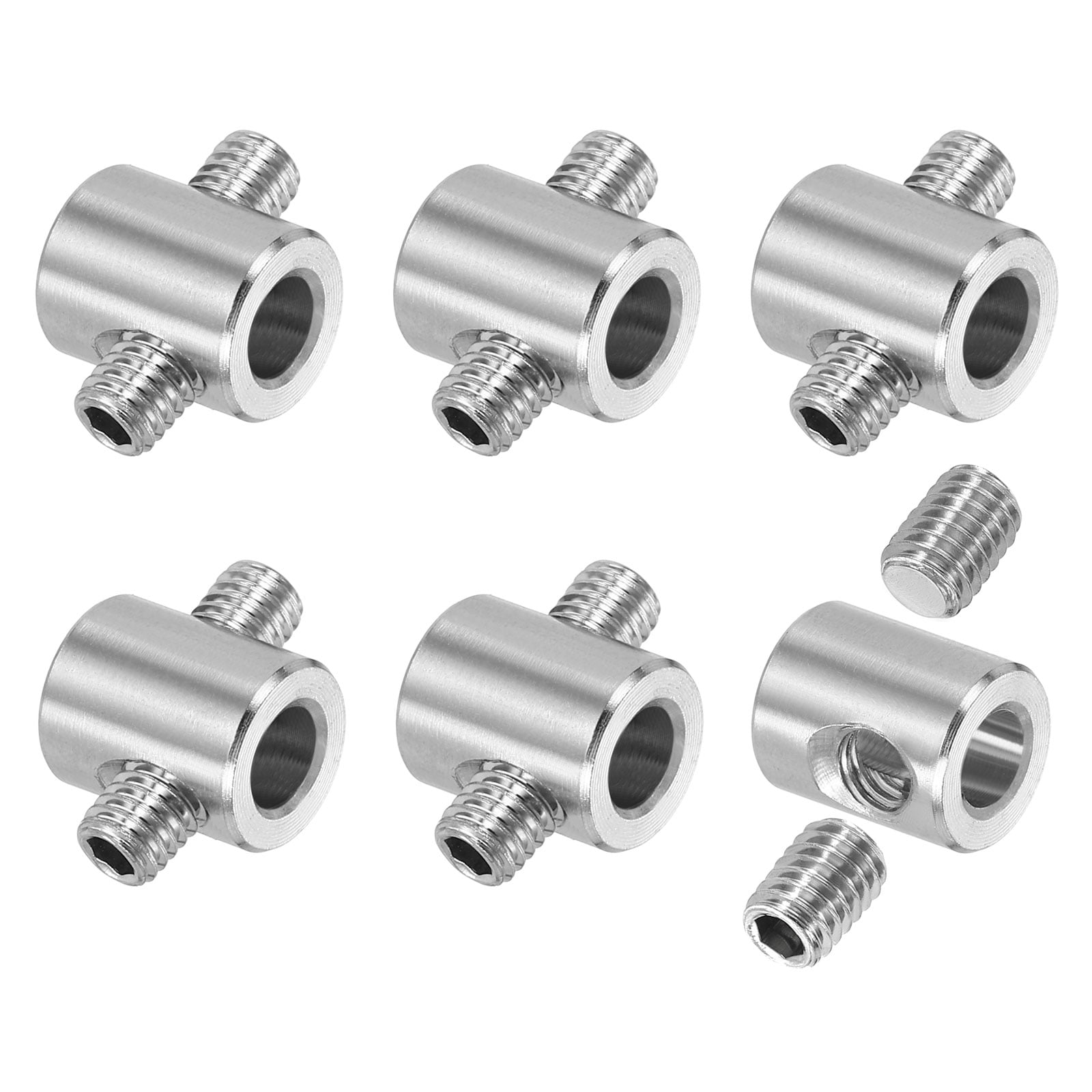 Uxcell 6 Pack Wire Rope Clips, 5mm ID 10mm OD Double Holes Lock Cable ...