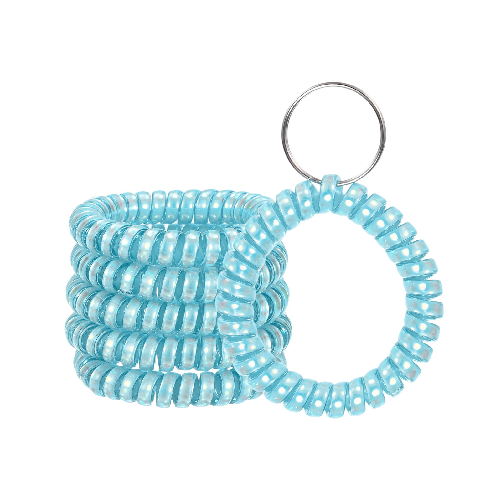 Uxcell 6-Pack Wrist Coil Keychain Wristlet, 2 Inch Plastic Spiral ...