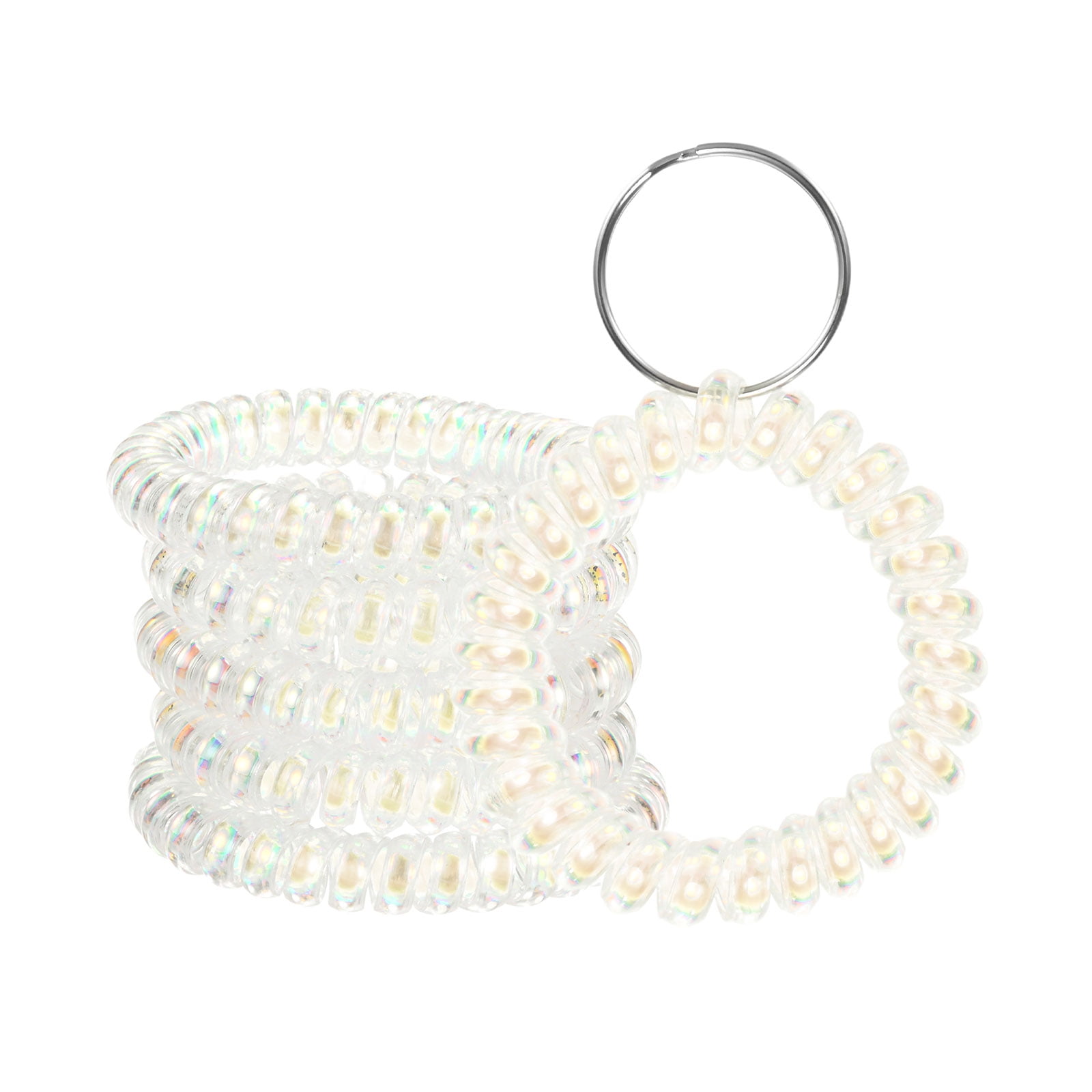 Uxcell 6-Pack Wrist Coil Keychain Wristlet, 2 Inch Plastic Spiral ...