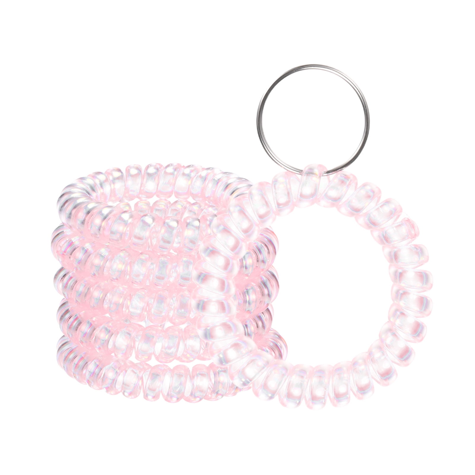 Uxcell 6-Pack Wrist Coil Keychain Wristlet, 2 Inch Plastic Spiral ...