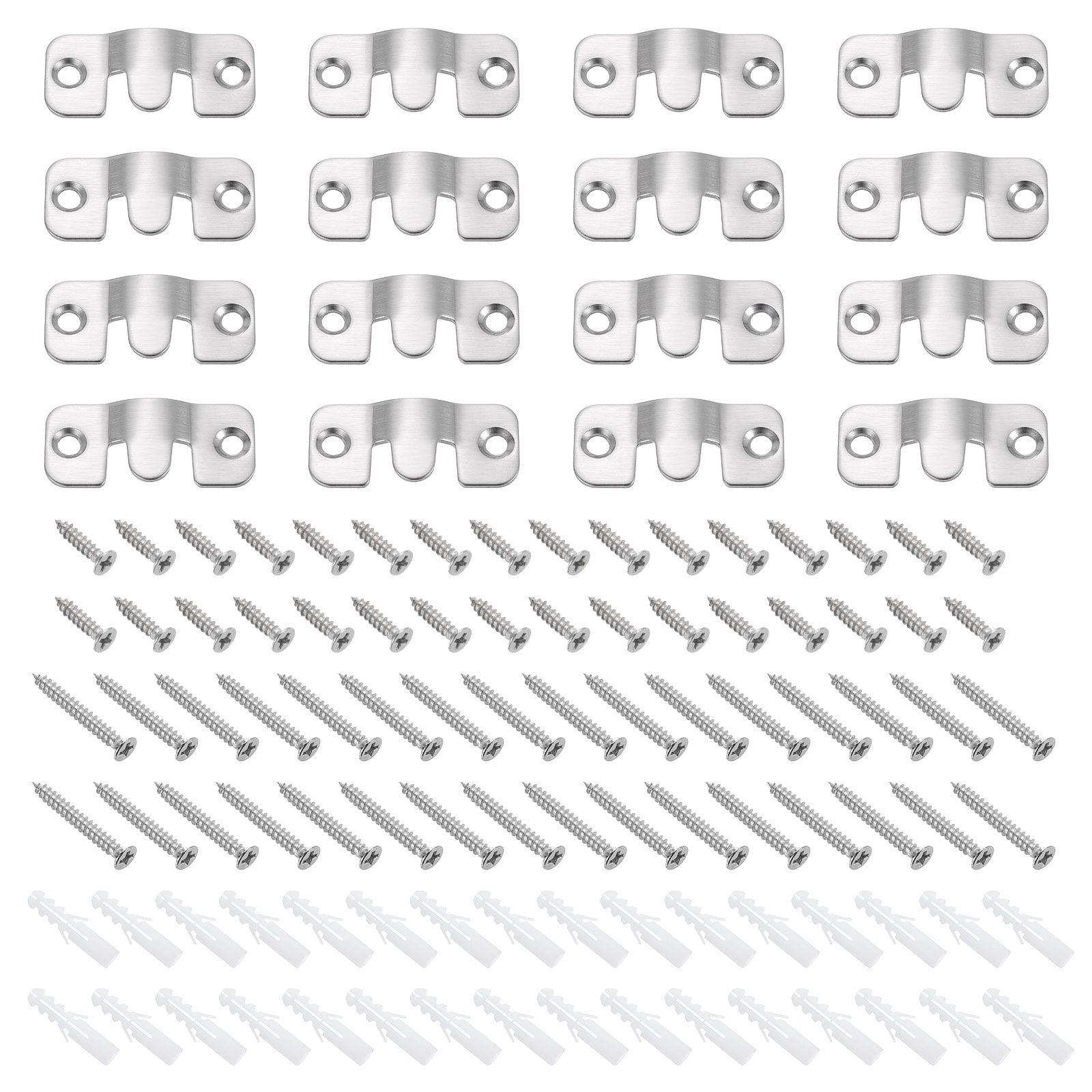 Uxcell 6 Pairs Flush Mount Bracket, 44 x 19mm Heavy Duty Picture Hanger ...