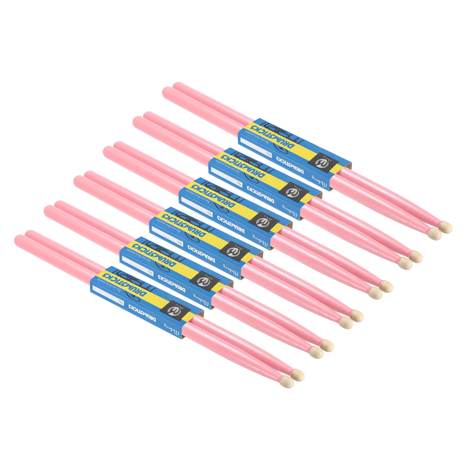 Uxcell 6 Pairs Maple Wood Drumstick Anti Slip Drum Stick 5A Pink ...
