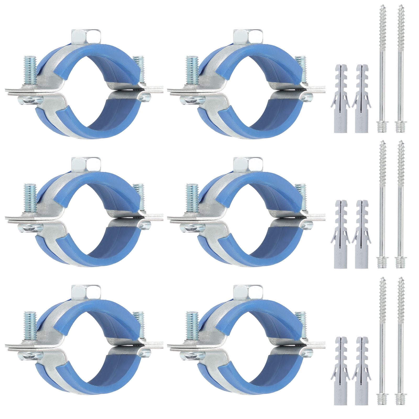 Uxcell 6 Pcs 1.2-1.4inch Heavy Duty Adjustable Split Ring Pipe Hanger ...