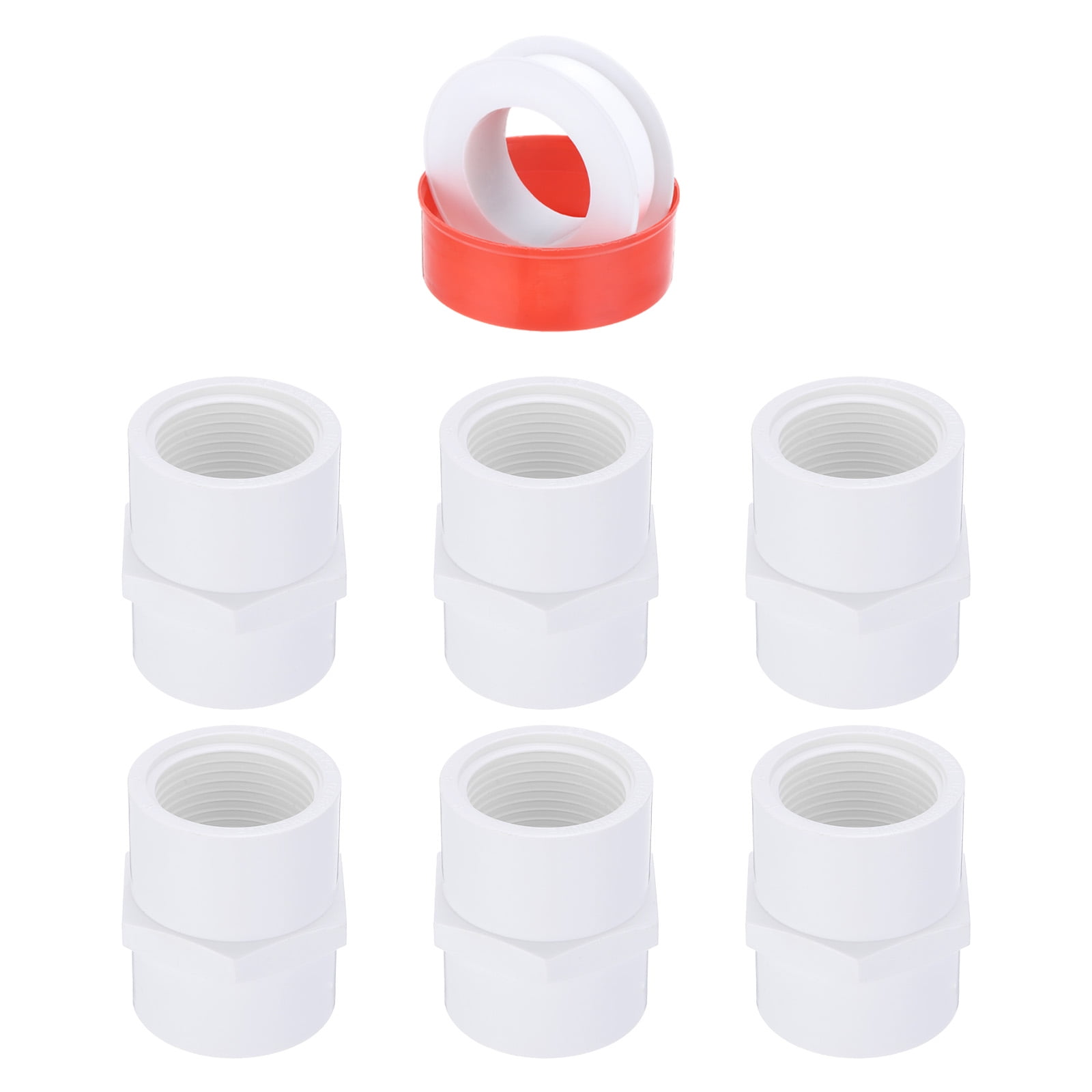 Uxcell 6 Pcs 1" PVC Female Adapter Pipe Fitting Fit for SCH40 Slip ...