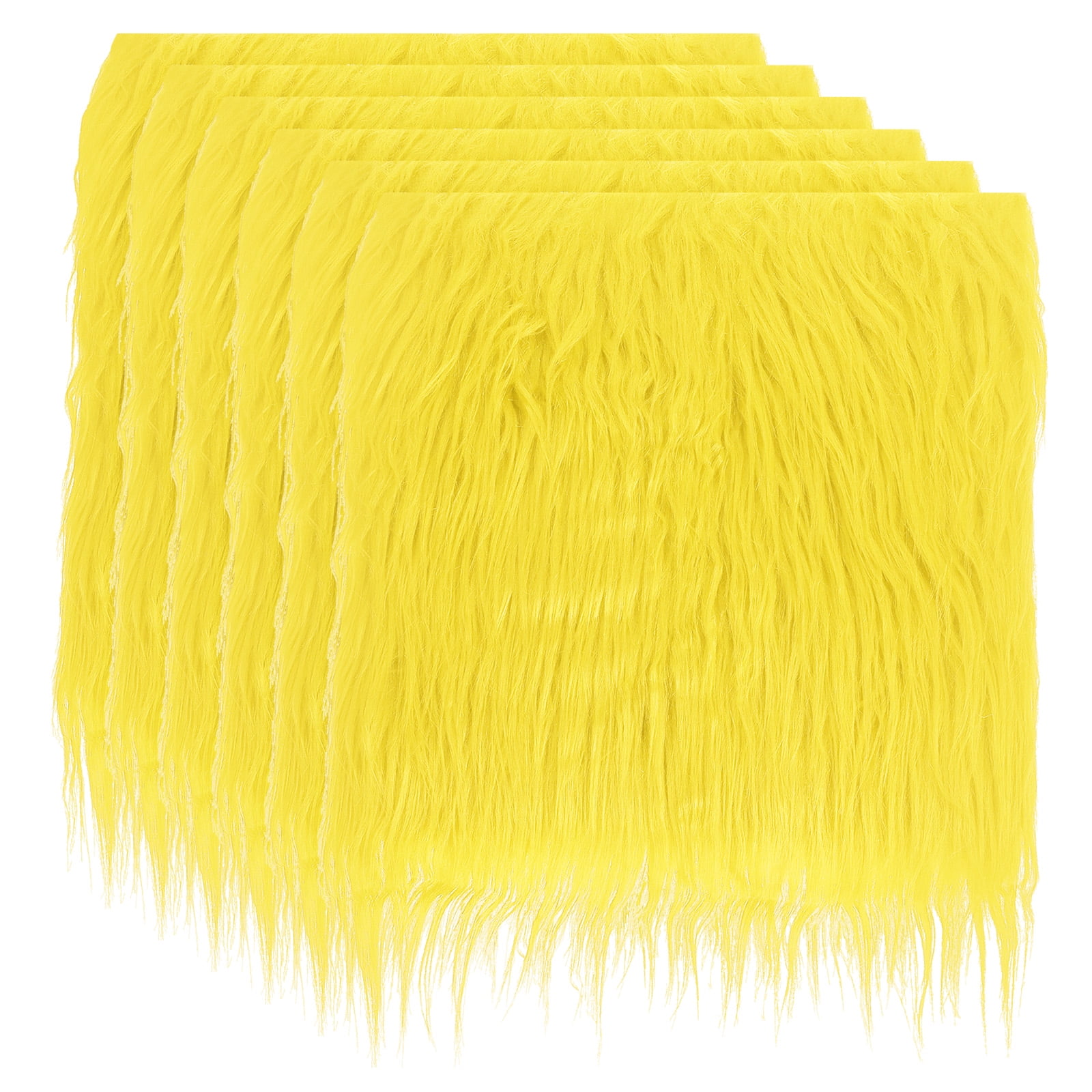 Uxcell 6 Pcs 10 x 10 Inch Plush Faux Fur Fabric Square Fluffy Faux Fur ...
