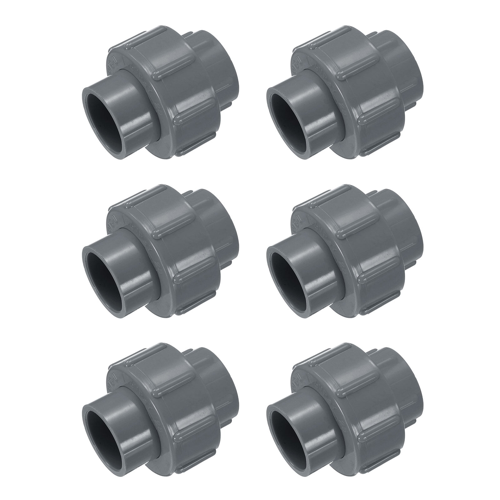 Uxcell 6Pcs 3/4" Union Coupling Pipe Fitting (Socket x Socket) Slip ...