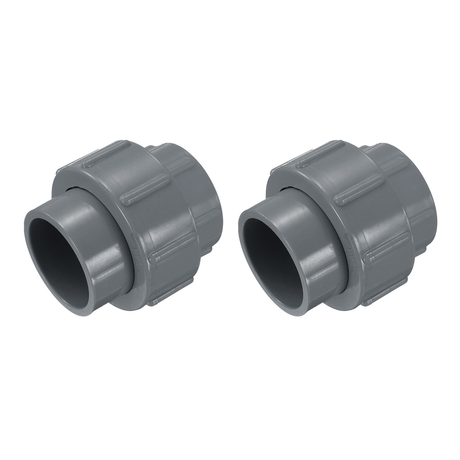 Uxcell 2 Pcs 1.2" Union PVC Coupling Pipe Fitting (Socket x Socket) PVC ...