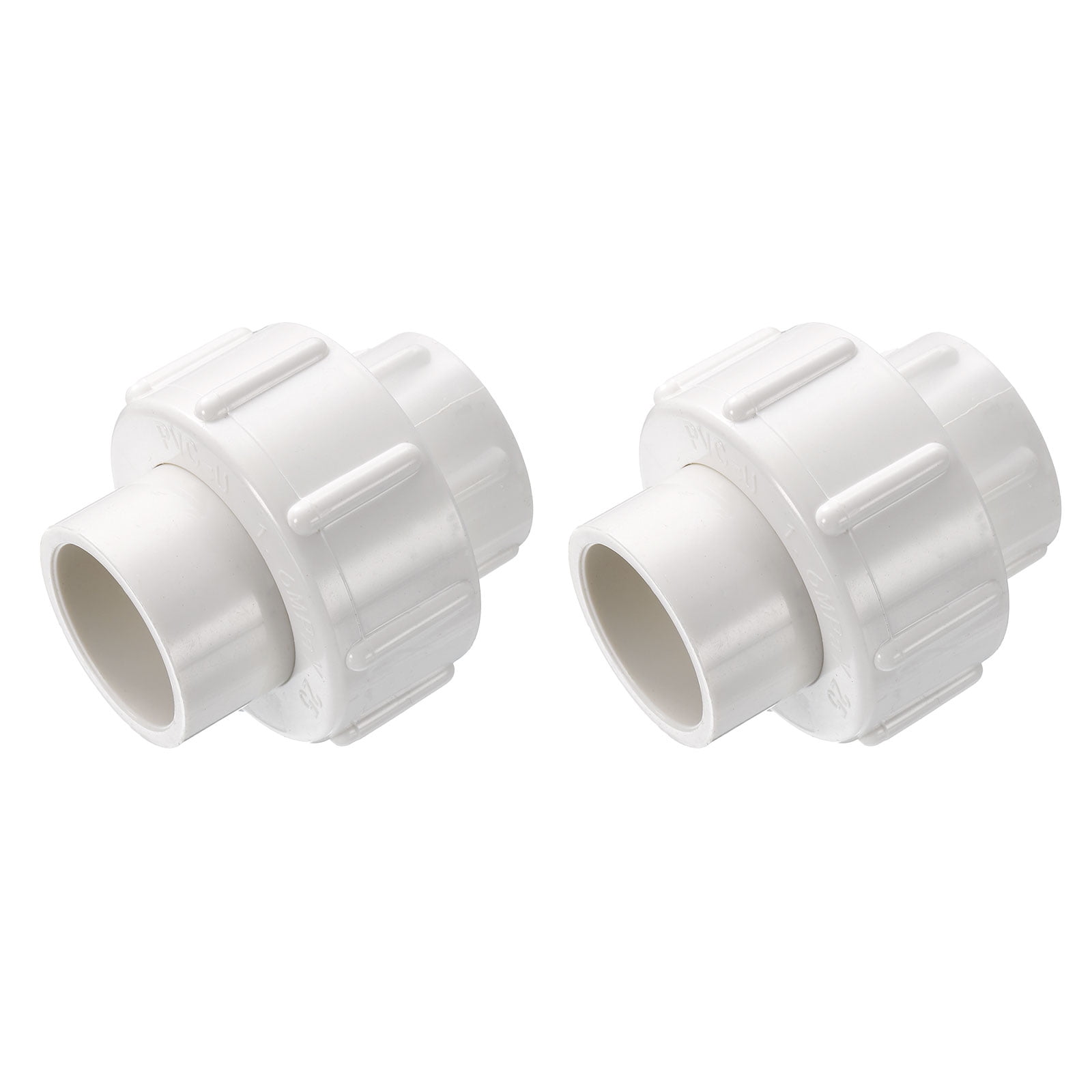 Uxcell 2 Pcs 3/4" Union PVC Coupling Pipe Fitting (Socket x Socket) PVC ...